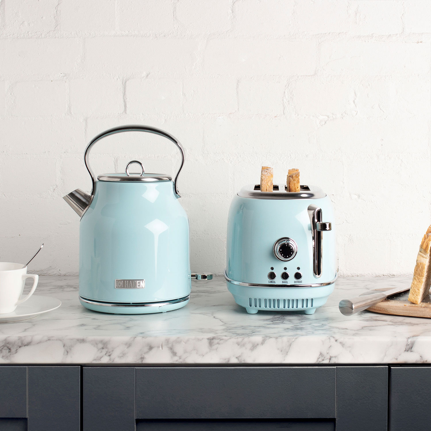Haden Heritage 1.7 Liter Stainless Steel Electric Kettle With Toaster ...