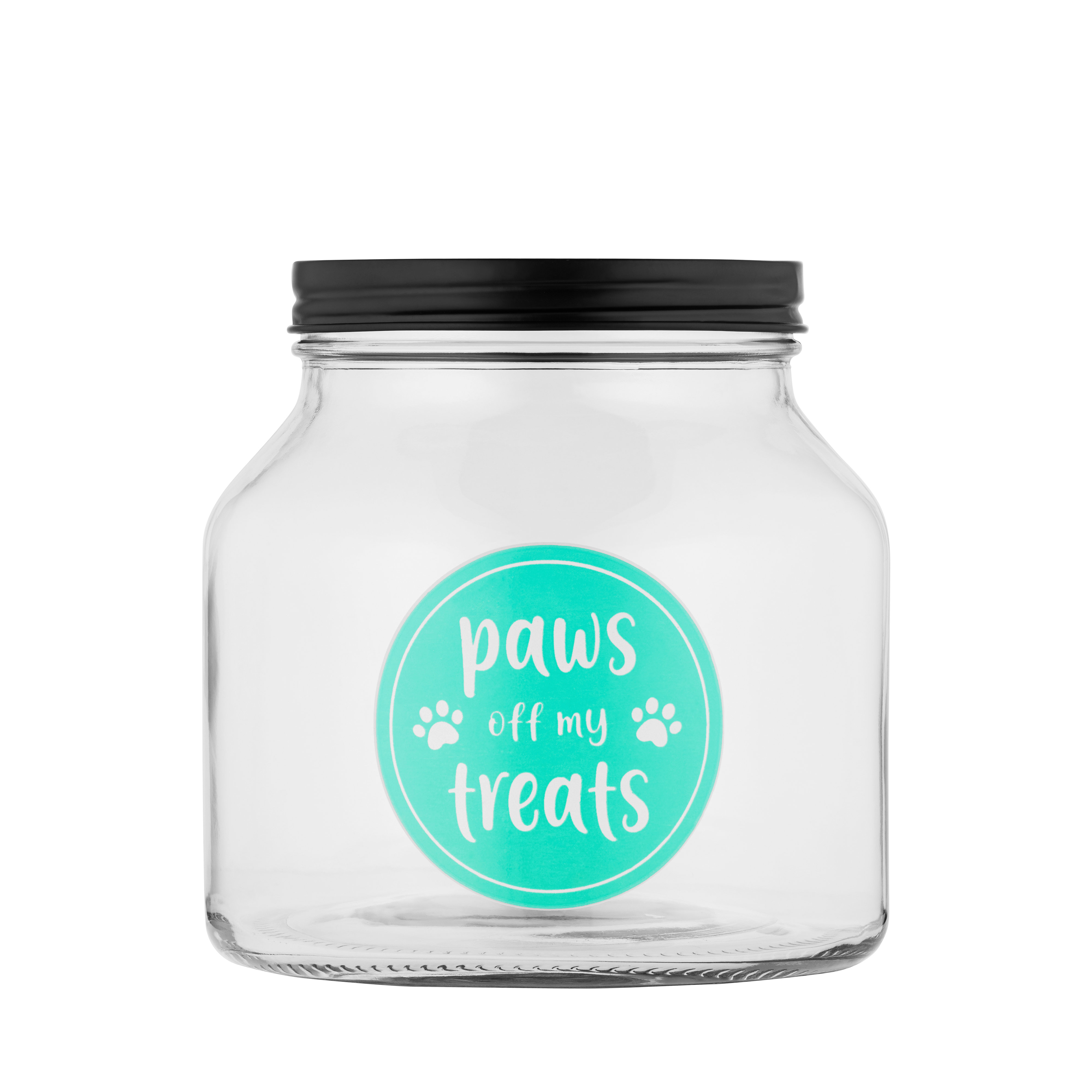 Global Amici Paws off My Treats 76 lb Glass Treat Jar | Wayfair