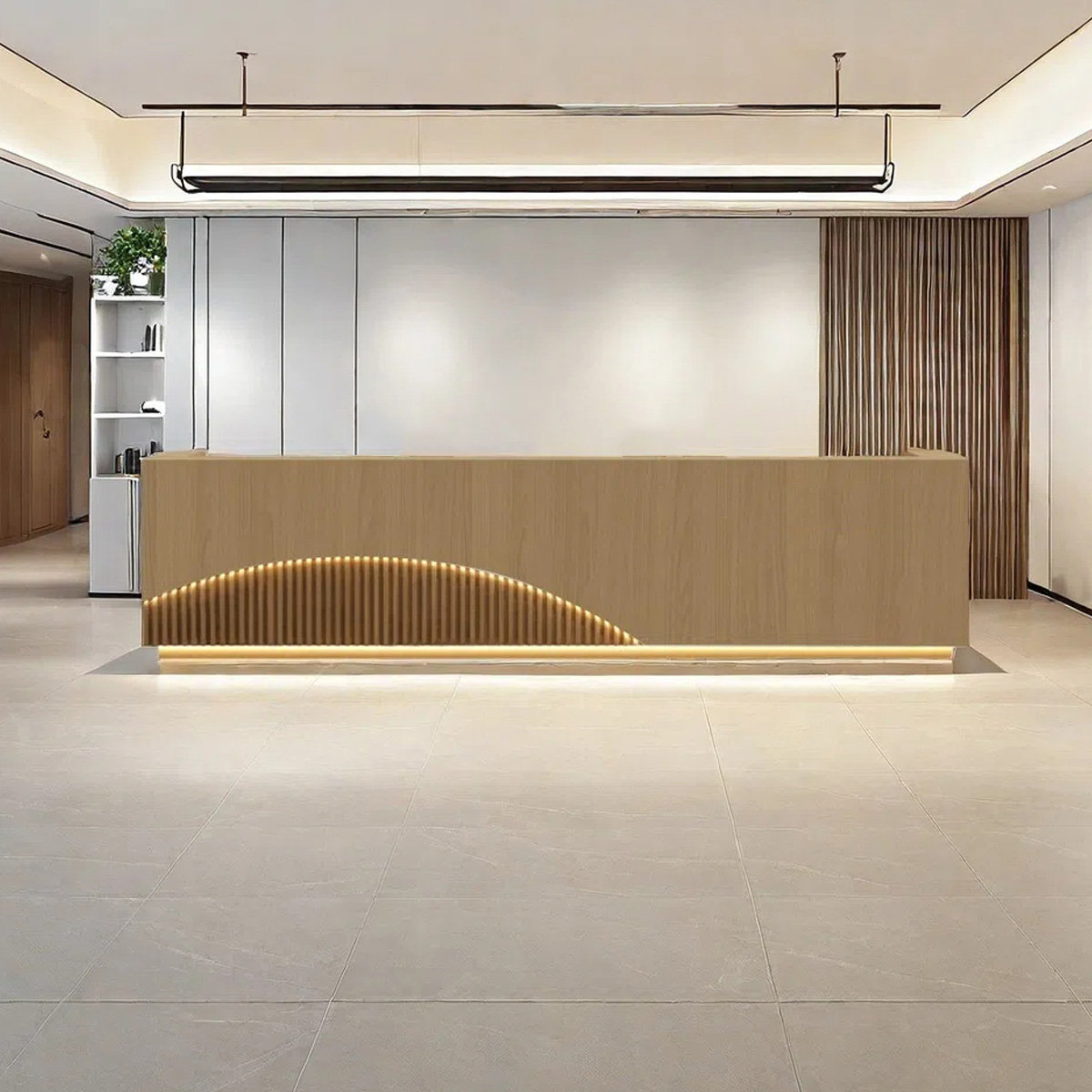 OX Art Reception Desk Front Desk Writing Desk with LED Light Effect ...