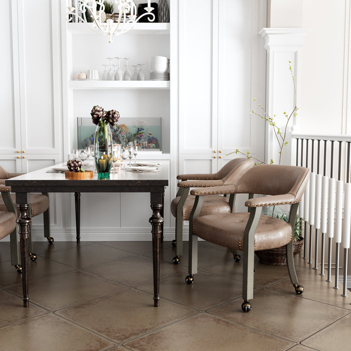 Red Barrel Studio® Elani Bankers Swivel Tufted Dining Chairs with ...