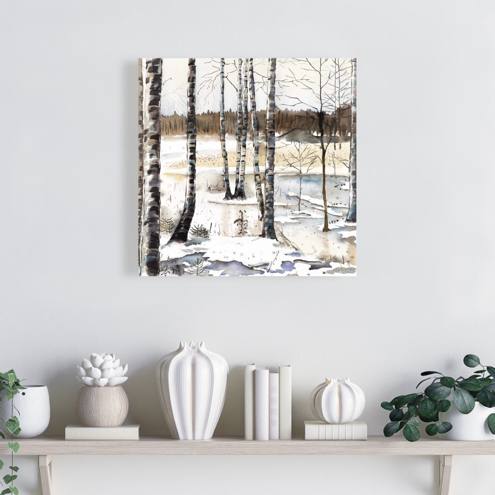 Red Barrel Studio® Winter swamp - 24"x24" Framed canvas | Wayfair