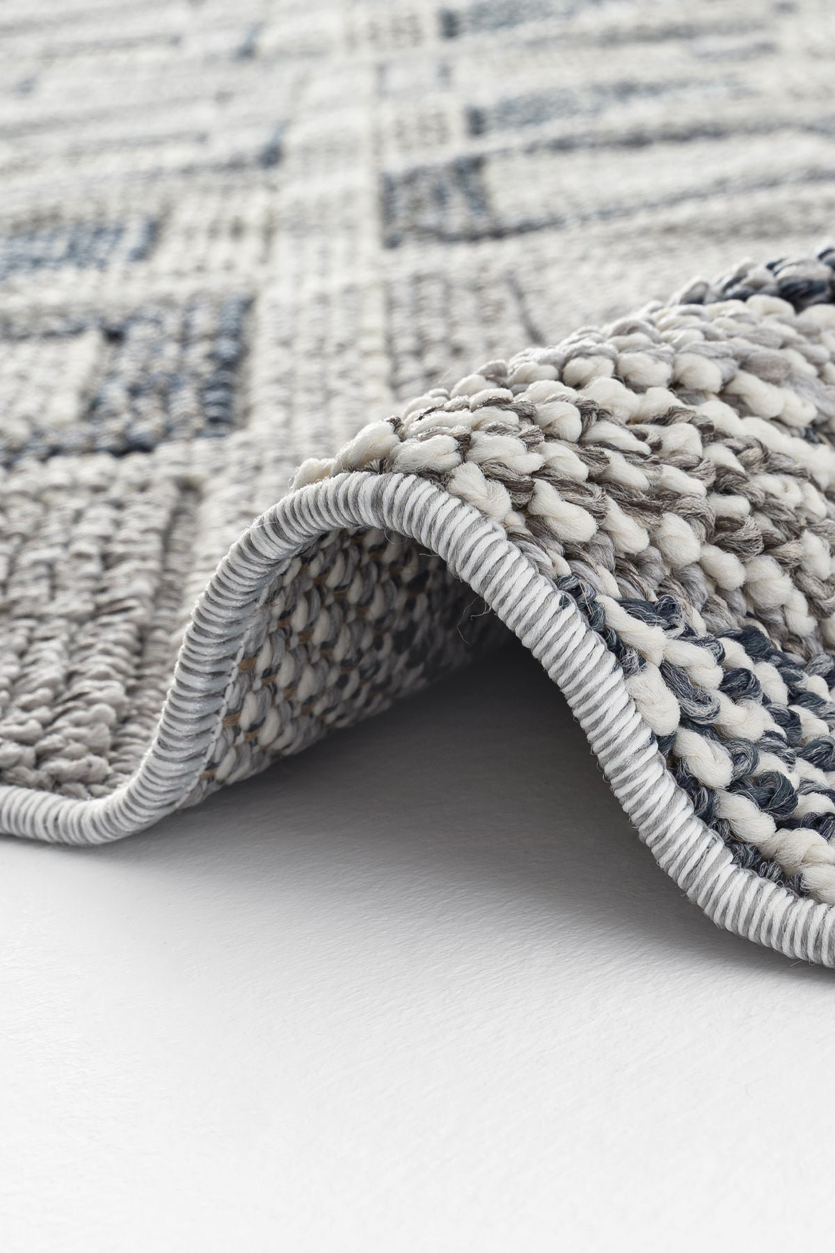 Hokku Designs Bress Gray Knitted Pattern Cut Pile Rug | Wayfair
