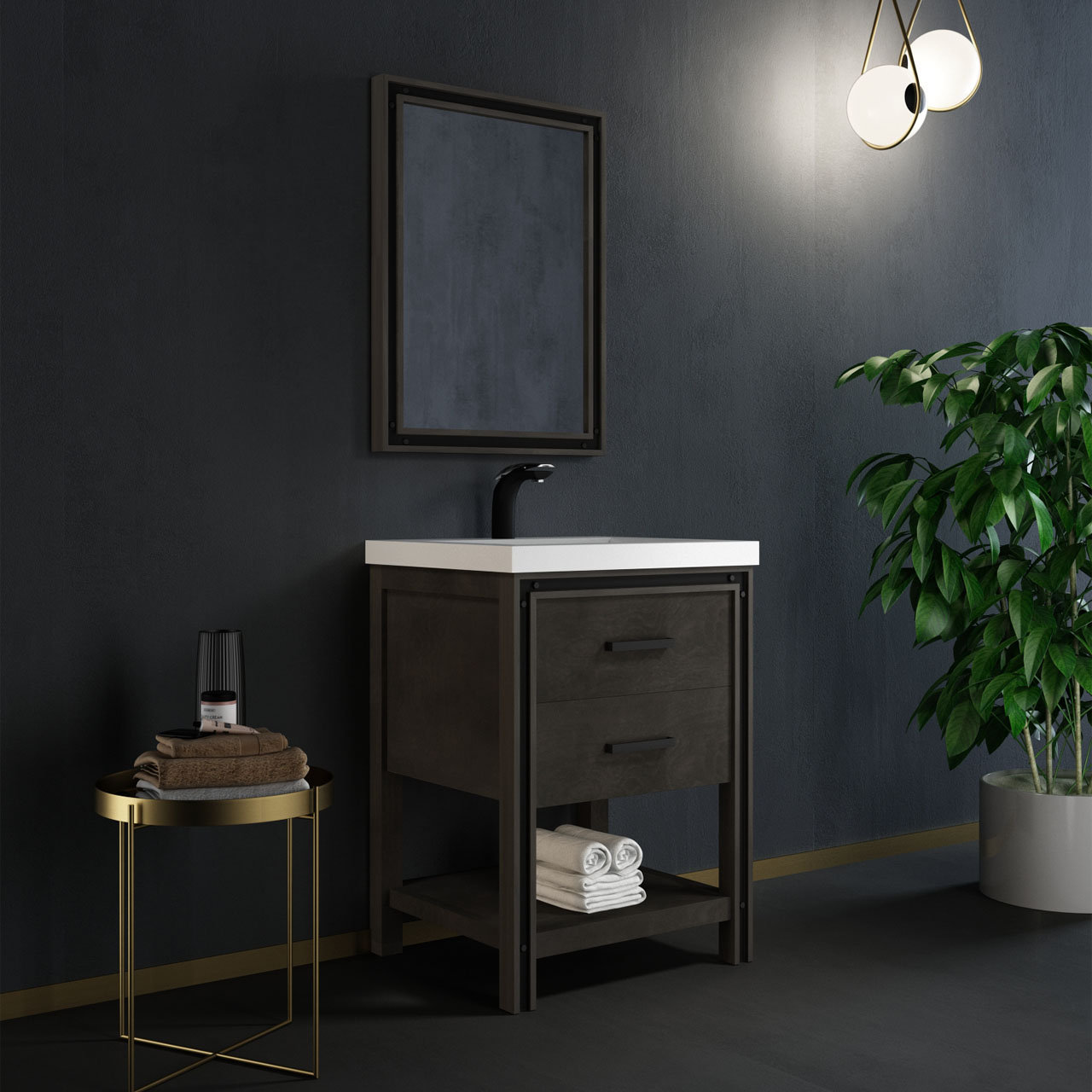 Wrought Studio Radegunda 25'' Single Bathroom Vanity with Resin Top ...