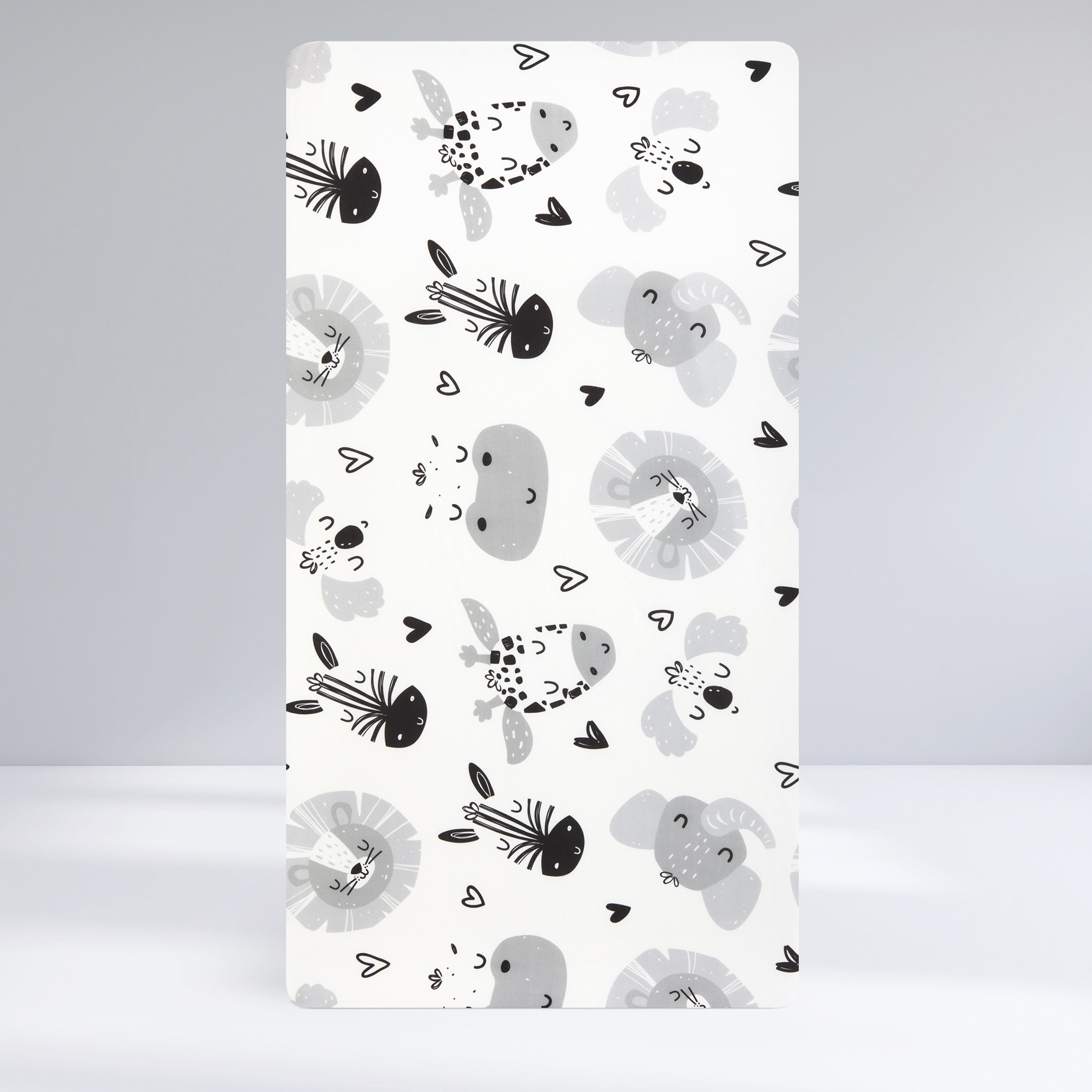 Evolur Zoo Love 3 Pc Crib Set, Glacier Grey & Animal Print | Wayfair
