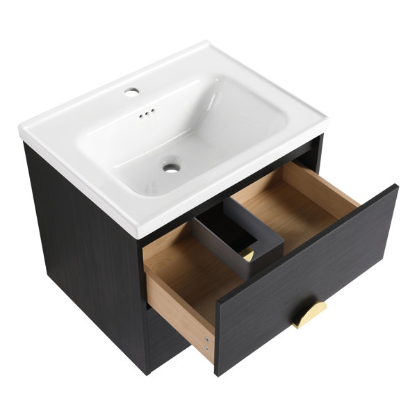 Mercer41 Kymarni 23.8'' Single Bathroom Vanity with Manufactured Wood ...