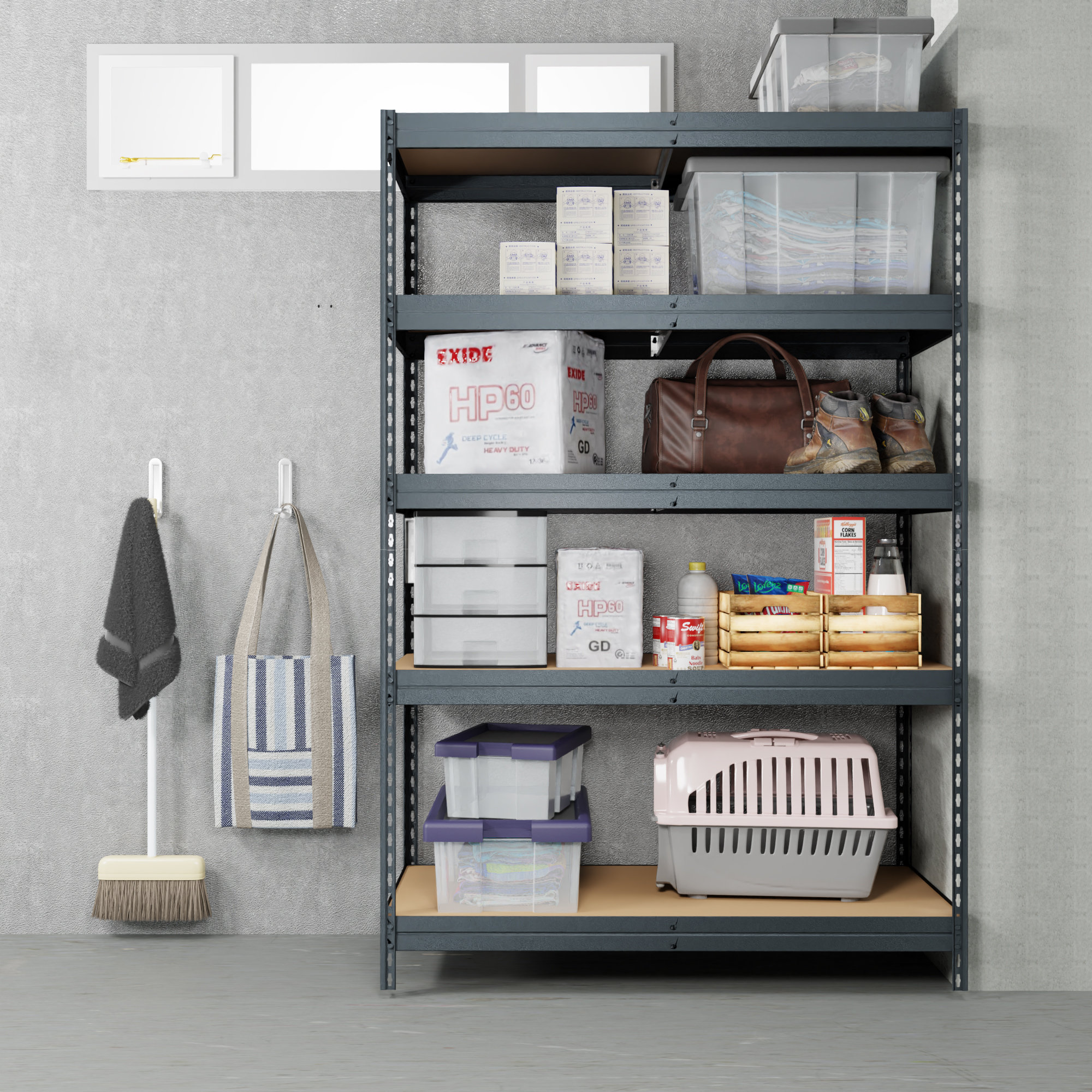 Ar Shelving 5-Tier Galvanized Steel Garage Storage Shelving Unit in ...
