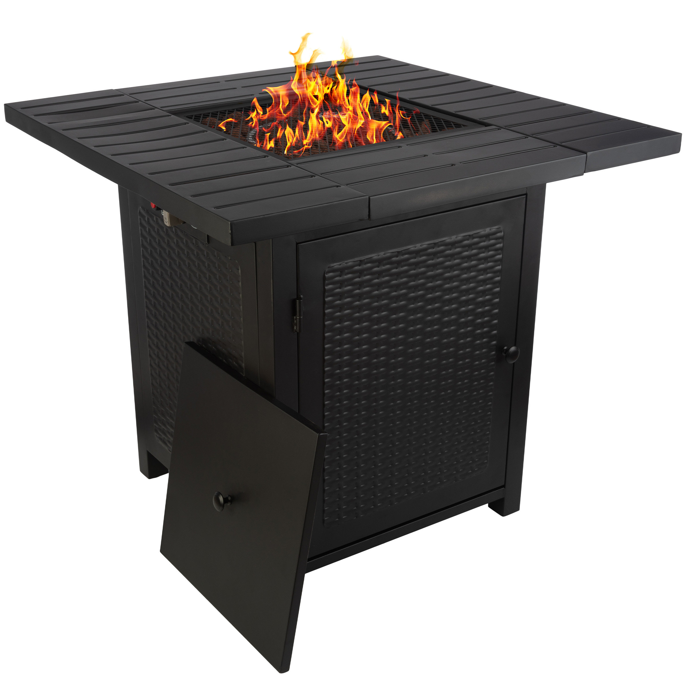 Pure Garden 30-Inch Outdoor Propane Firepit - Fire Table with Electric ...