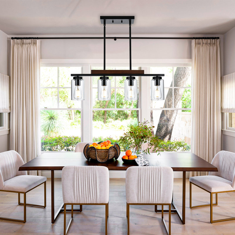 Gracie Oaks Polett 4 - Light Matte Black Chandelier Pendant | Wayfair