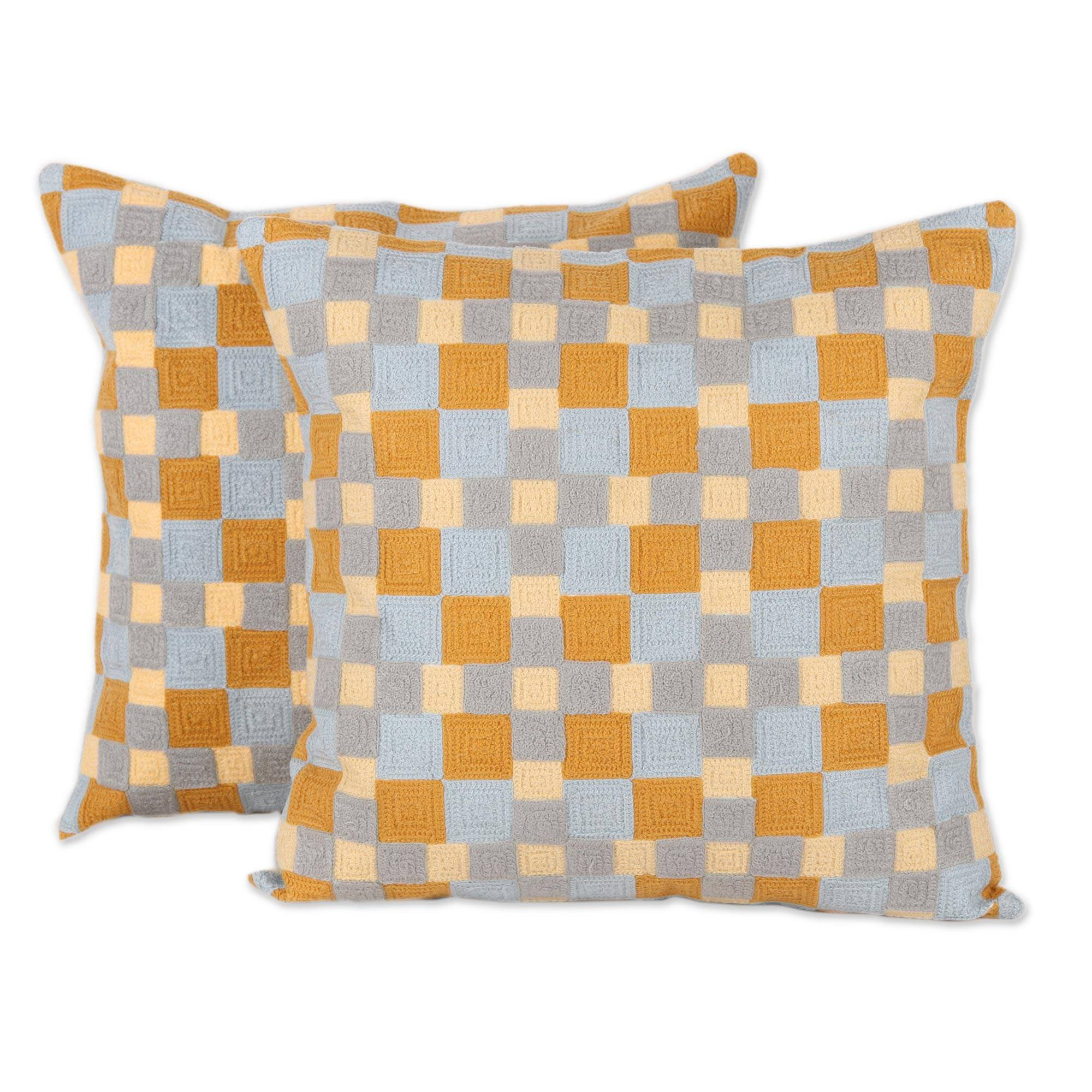 Novica Illusion Cotton Checkered Pillow Cover | Wayfair