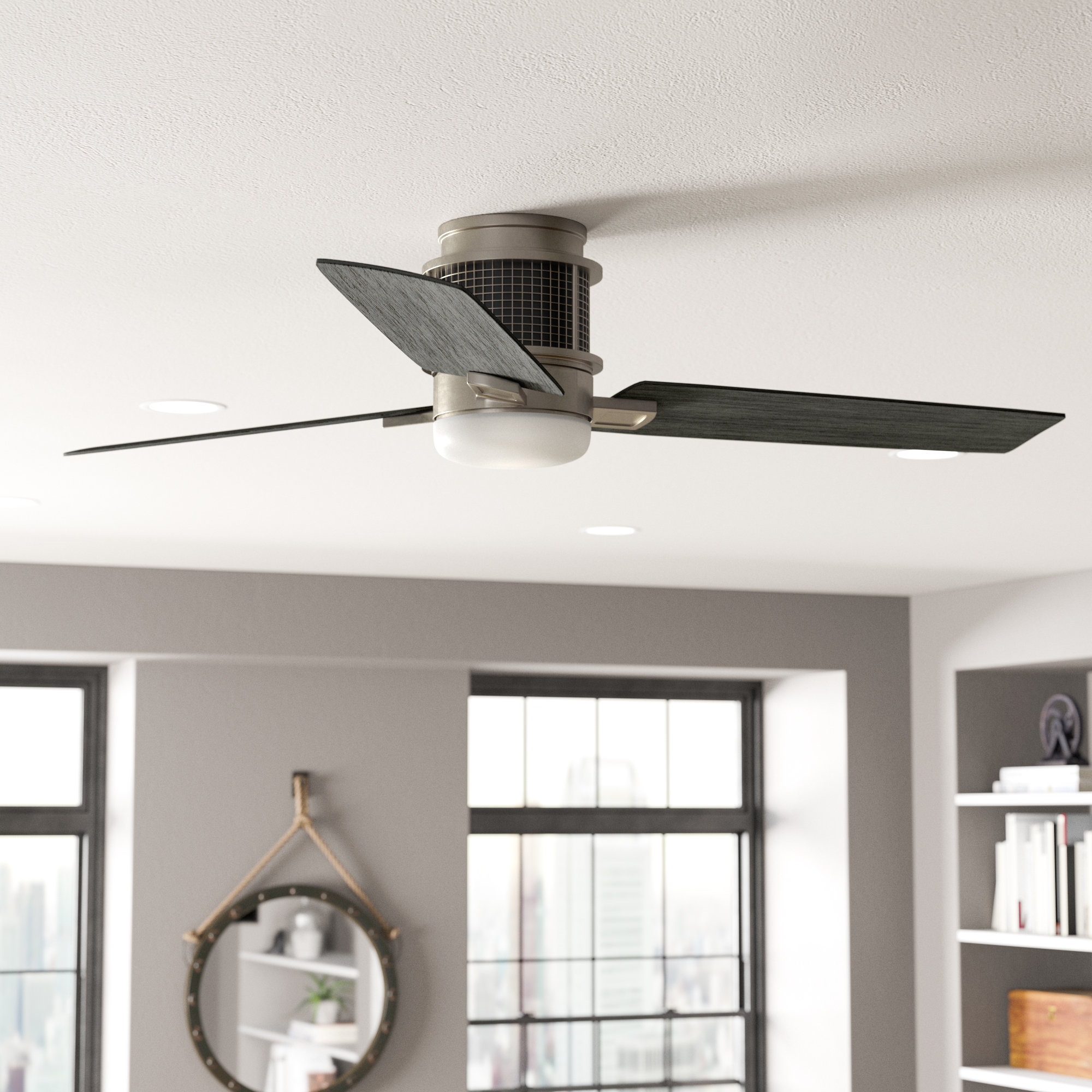 Kichler Lighting 52" 3 - Blade LED Flush Mount Ceiling Fan with Wall ...