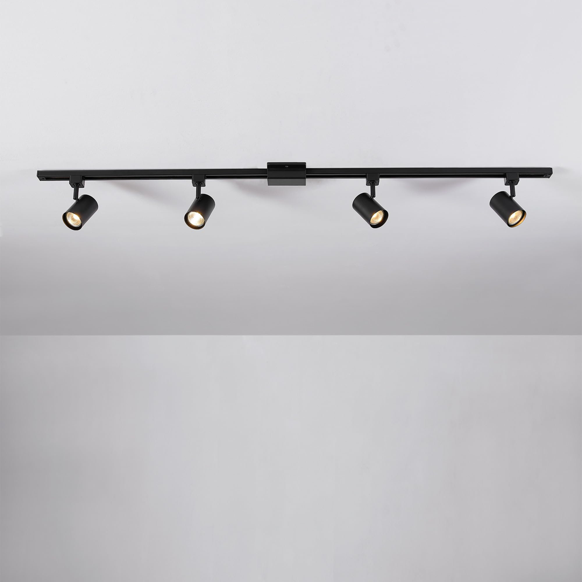 POGBUT 4-Light Matte Black Adjustable Pivot Heads Track Lighting Kit ...