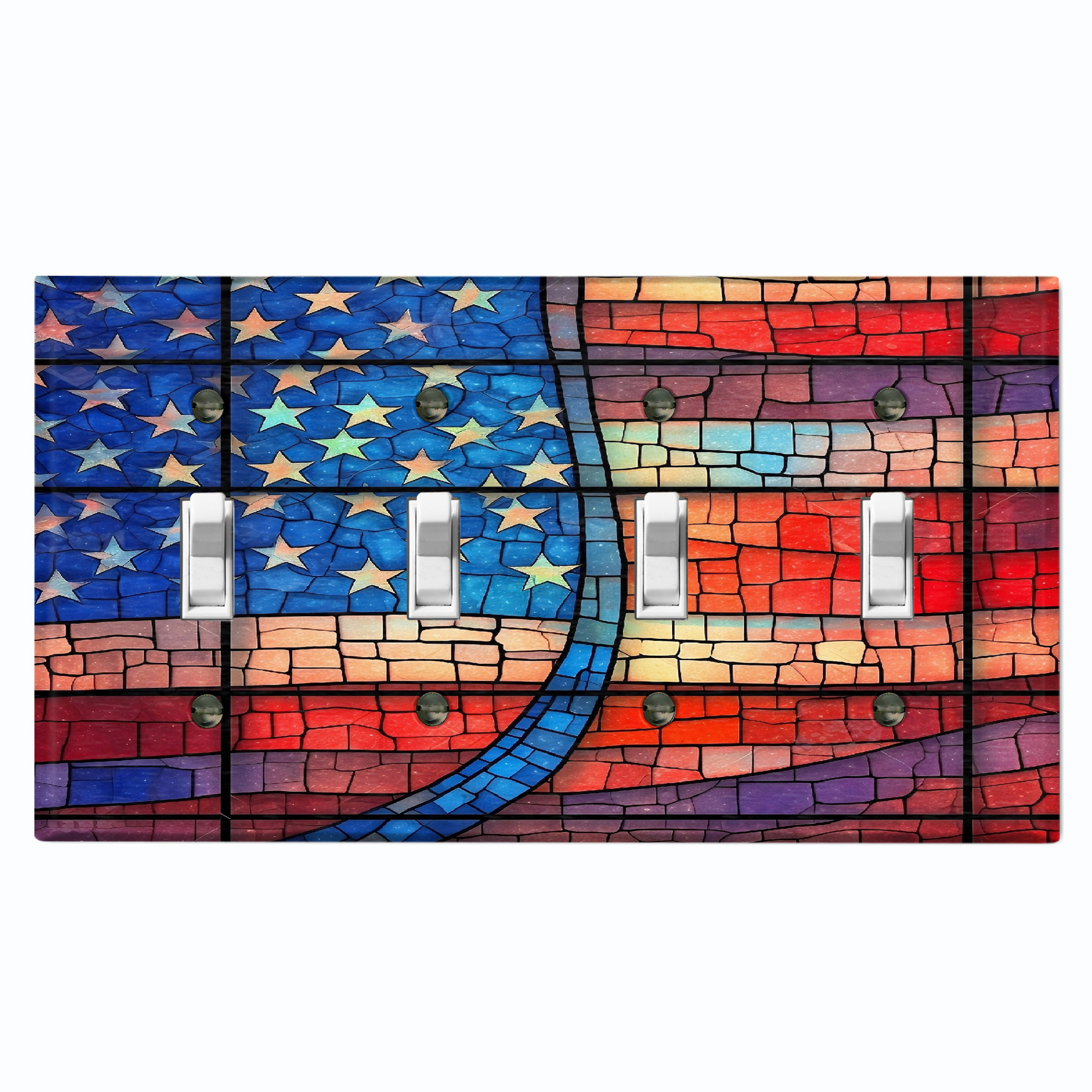 WorldAcc United States Flag Tile Glass Print USA Themed 4 - Gang Toggle ...
