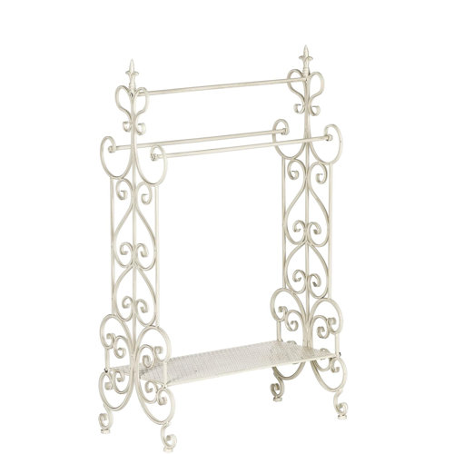 QIANXING 3 Tier Metal Towel Rack Freestanding, White Floor Towel Rack ...