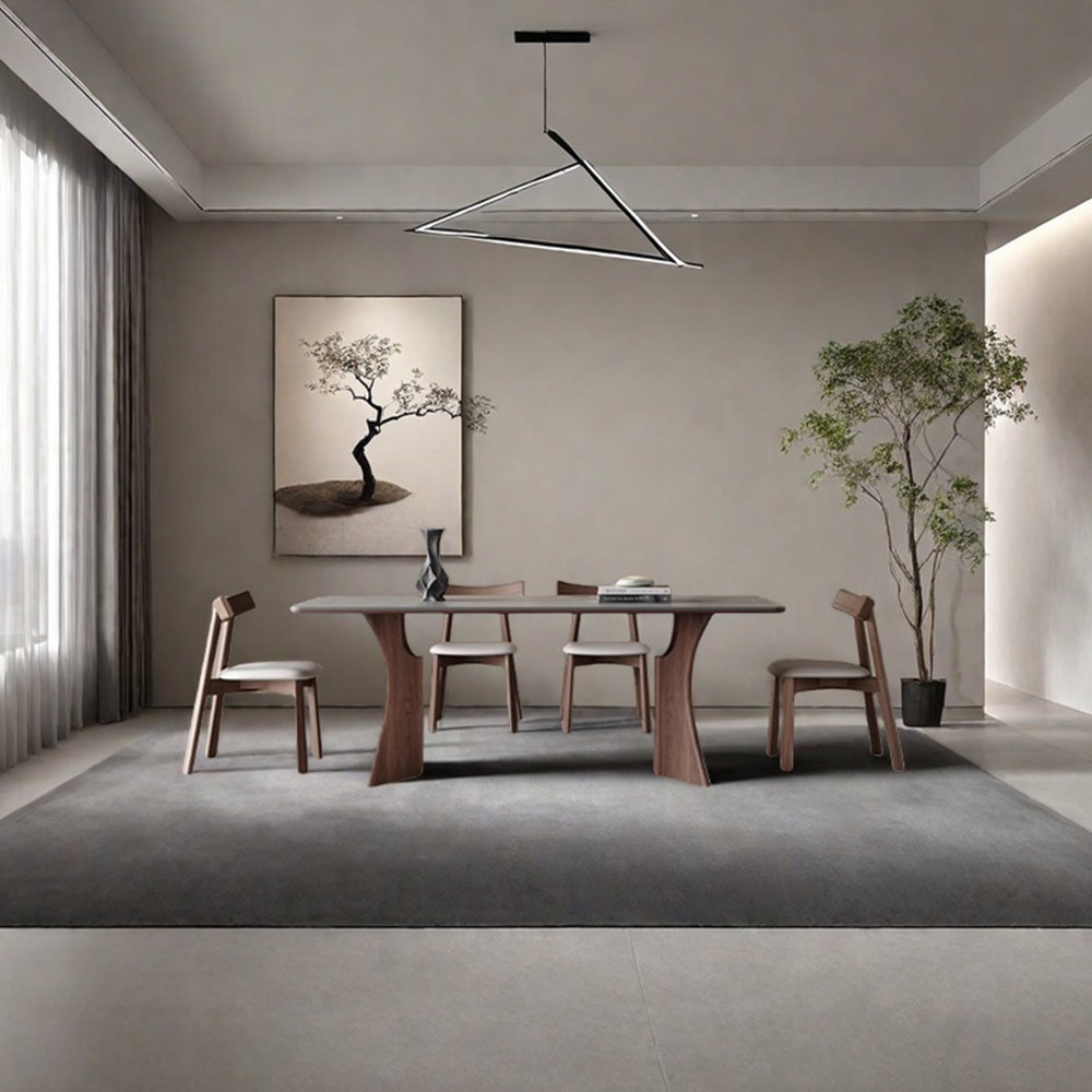 dujinlong home Unique sintered stone ash dining table set - Wayfair Canada