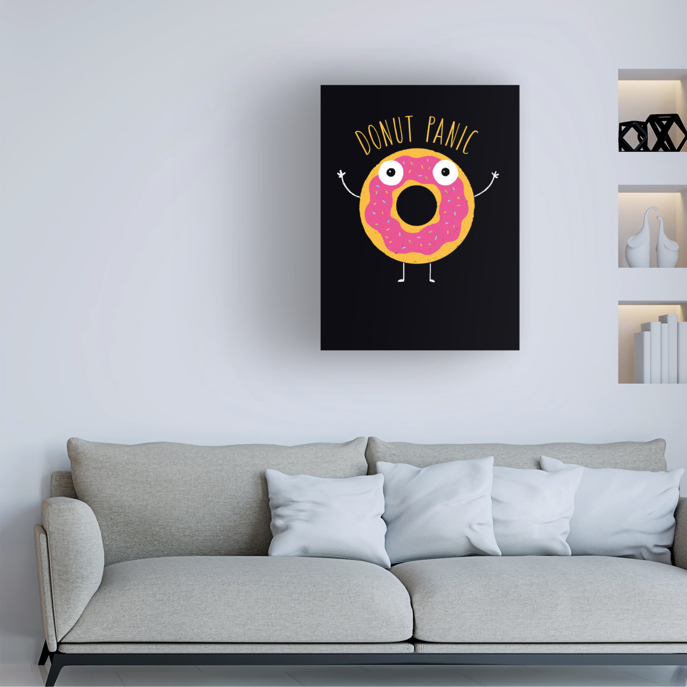 Trinx Michael Buxton 'Donut Panic' Canvas Art | Wayfair