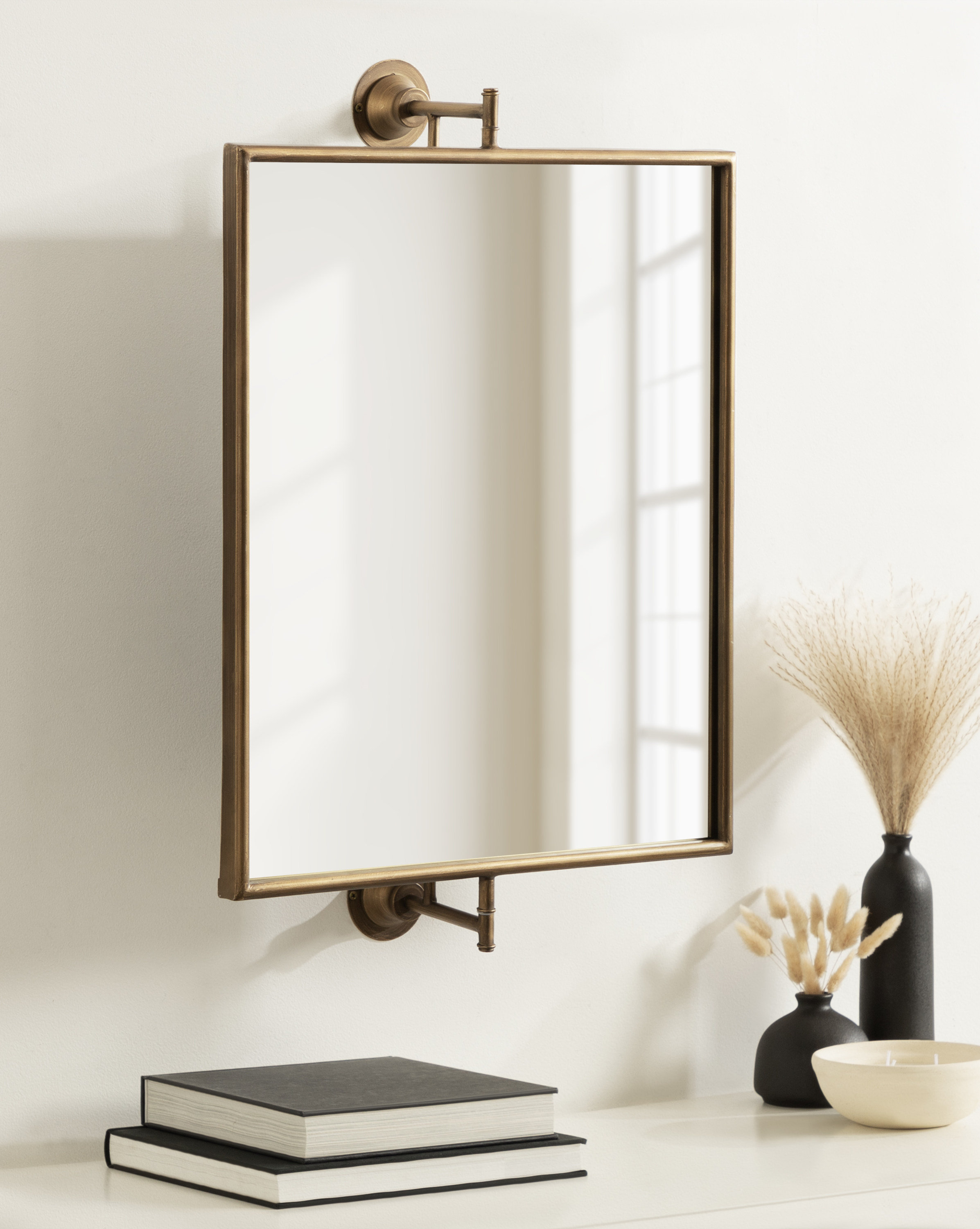 Willa Arlo™ Interiors Dunnell Rectangle Pivot Bathroom Wall Mirror ...