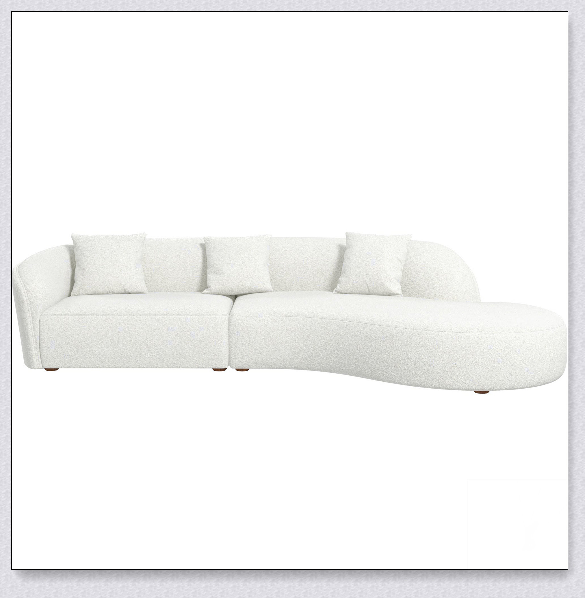 Hokku Designs Elijah Japandi Style Curvy Sectional Sofa 133" - Wayfair ...