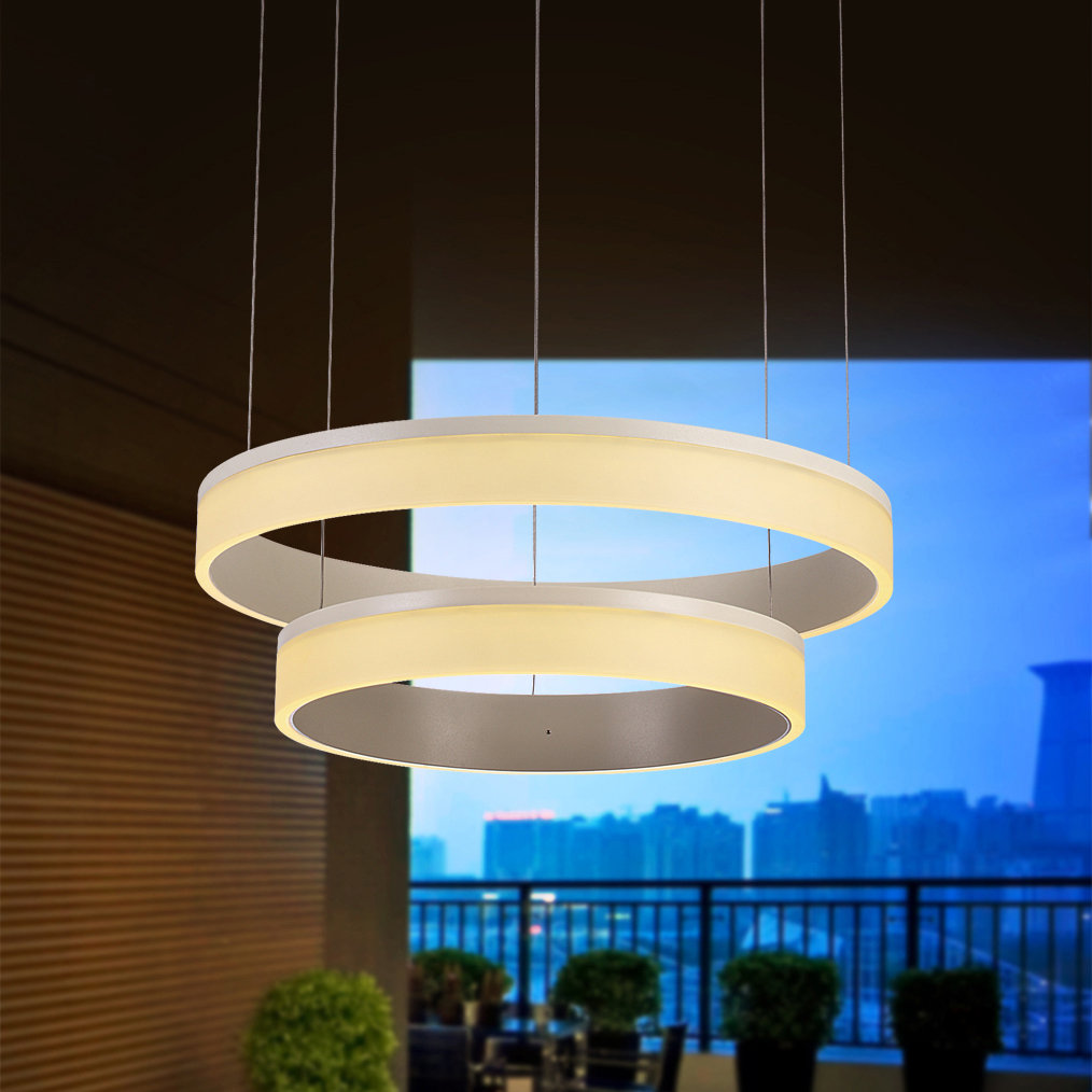 Hokku Designs Kesaun 2 - Light LED Geometric Chandelier | Wayfair