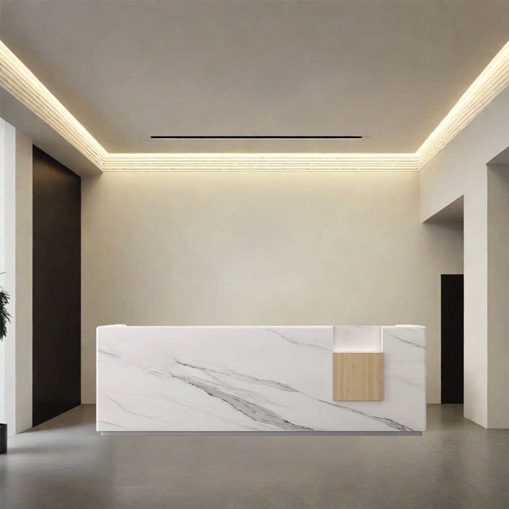 Orren Ellis Modern Welcome Counter with Cashier Station and Storage ...