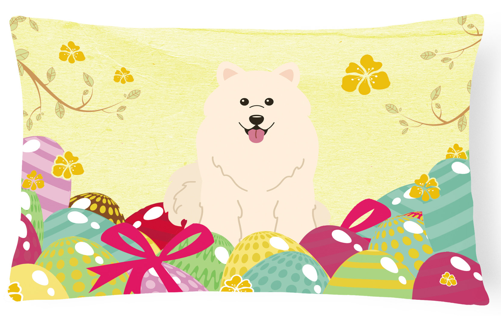 Caroline's Treasures Easter Eggs Samoyed Lumbar Pillow - Wayfair Canada