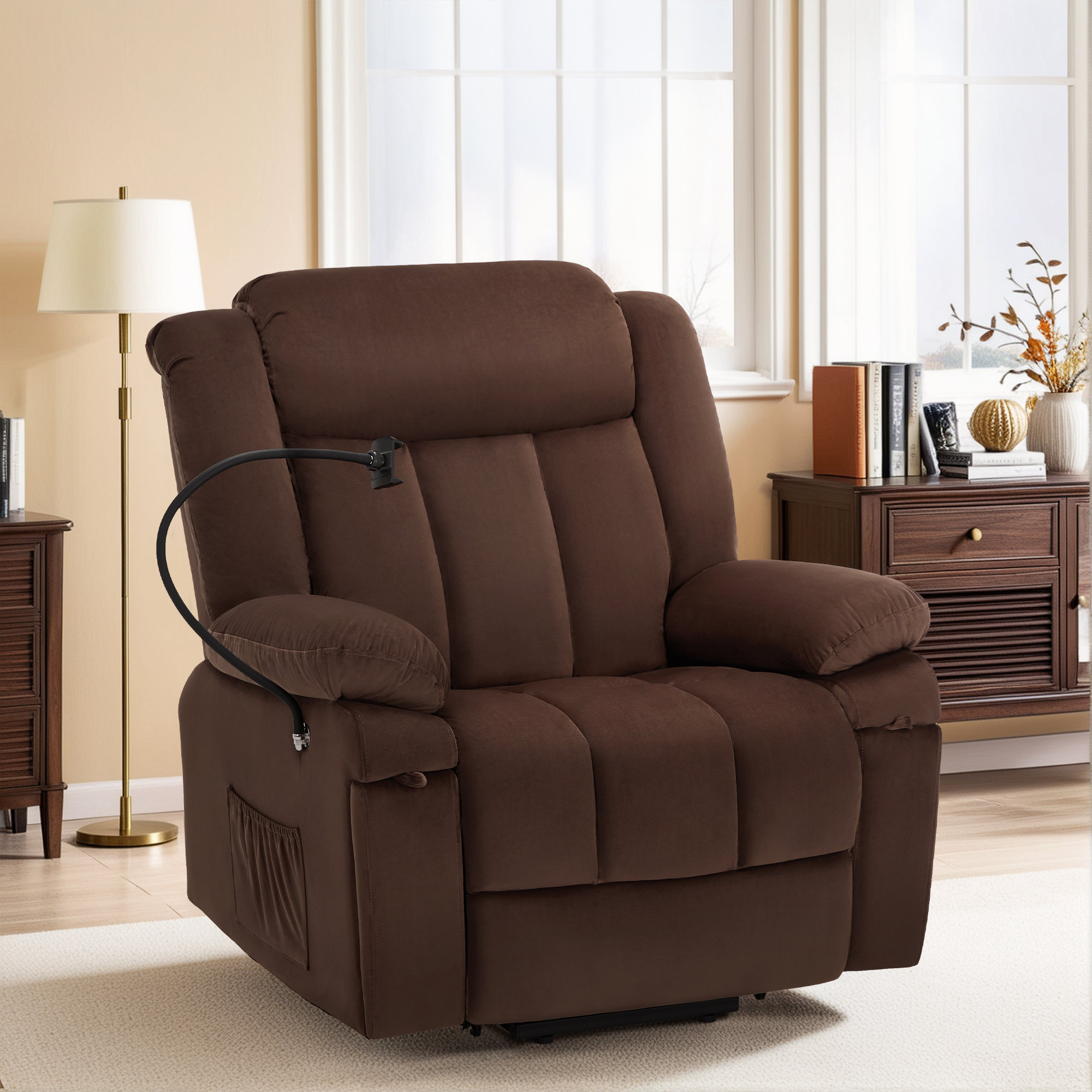 Latitude Run® Electric Lift Recliner Chair with Massage & Heat, Hidden ...