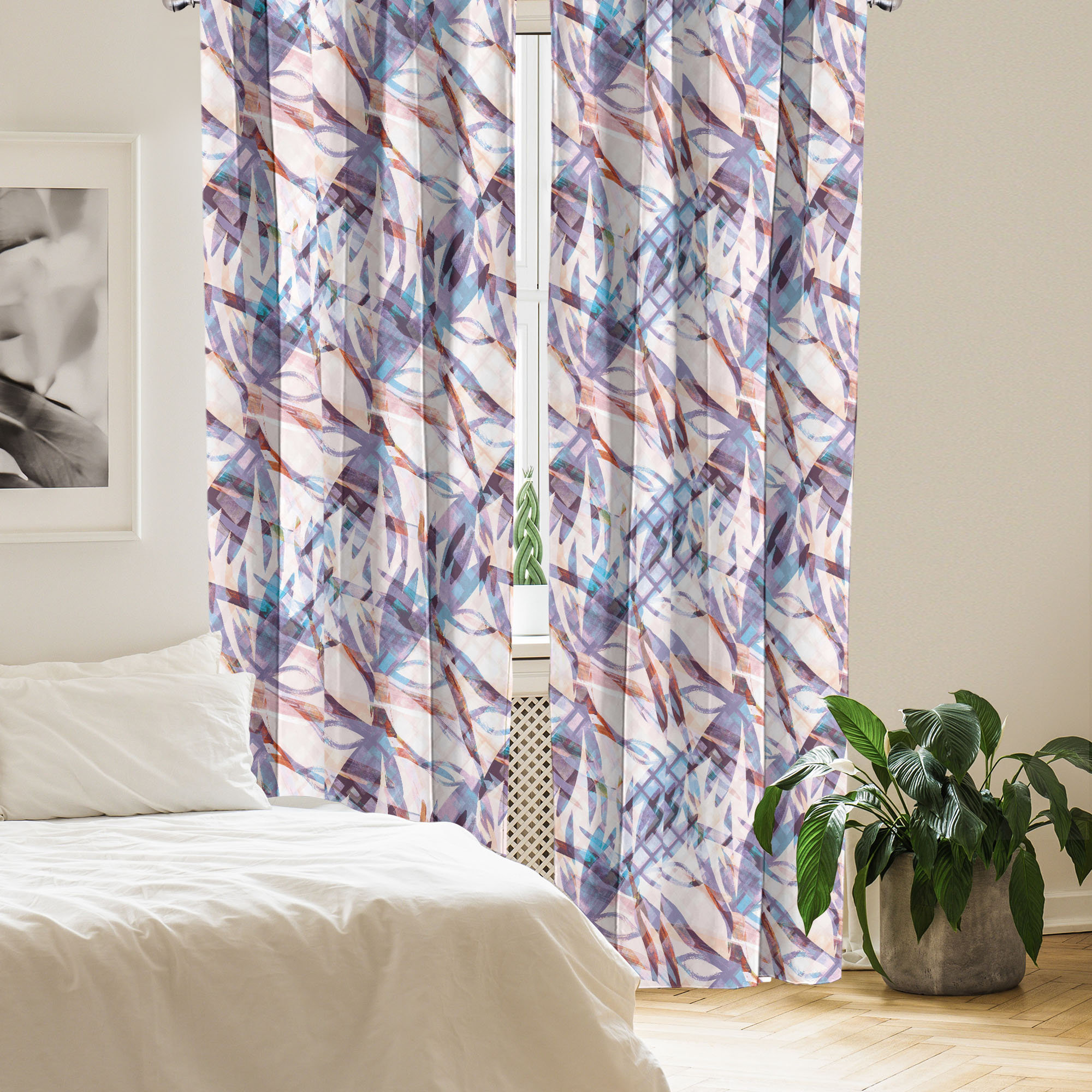 East Urban Home Tropical Curtains Overlapping Strelitzia Art Pair of 28 ...