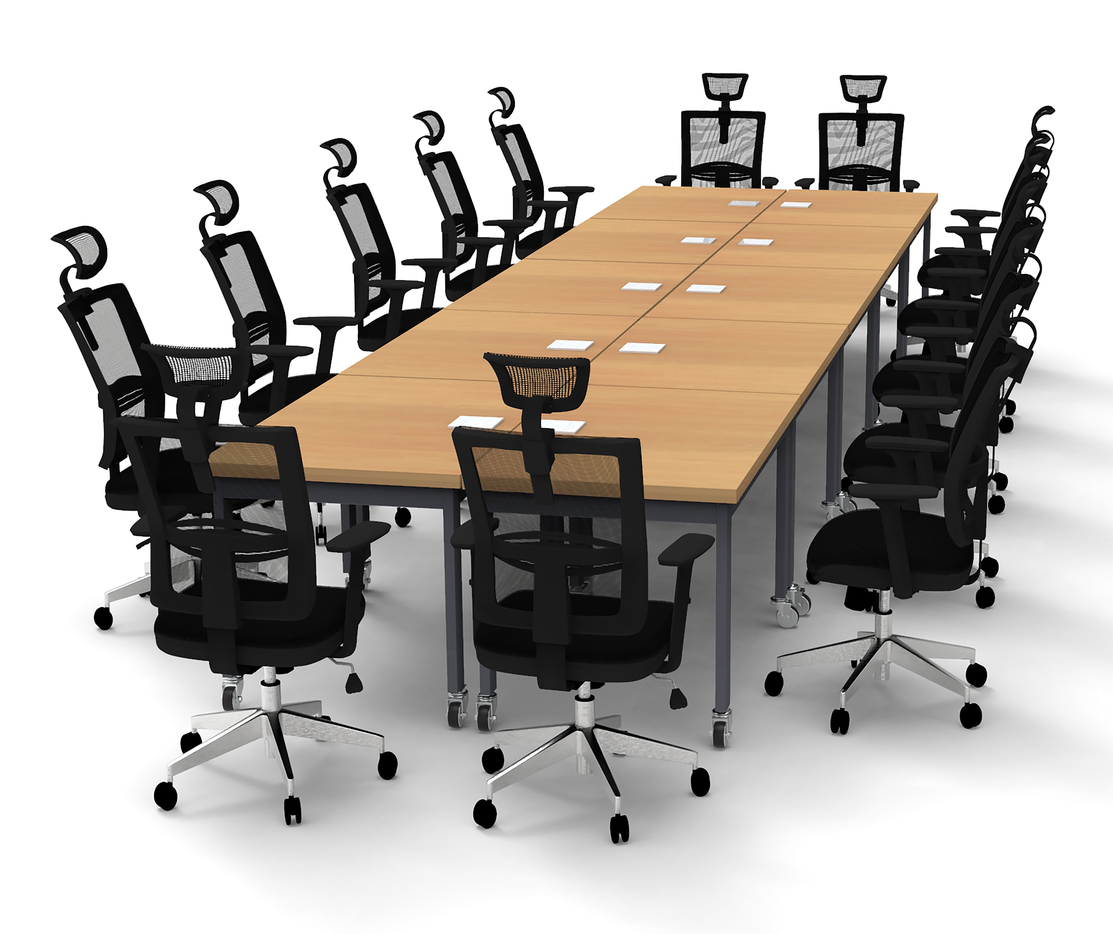 The Twillery Co. Albin 14 Person Conference Meeting Tables with 14 ...