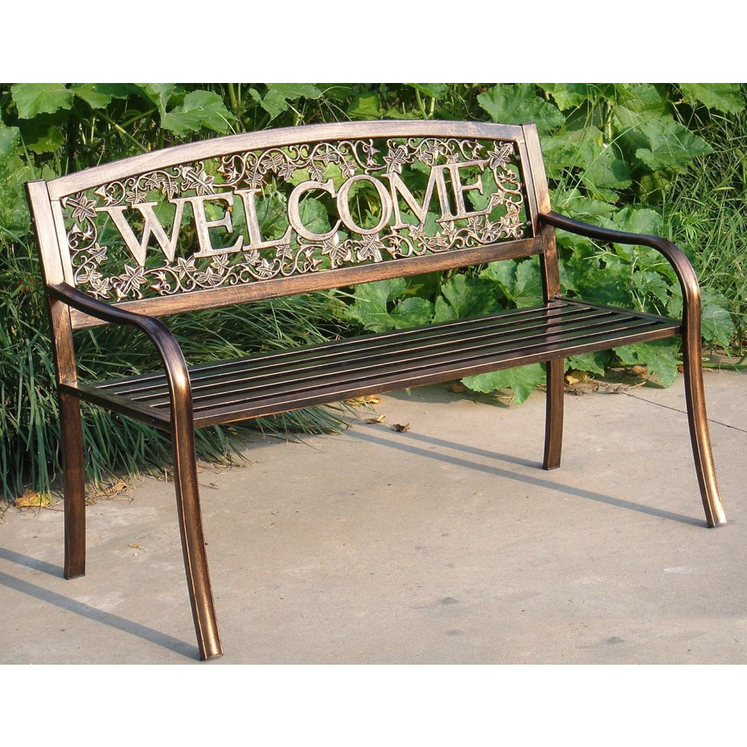 Alcott Hill® Metal Welcome Outdoor Bench | Wayfair