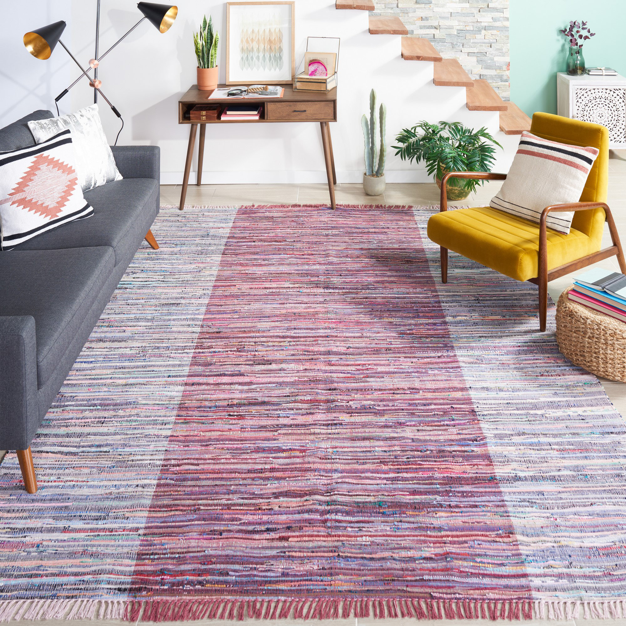 Dakota Fields Rag Rug Flat Weave Cotton Rug | Wayfair