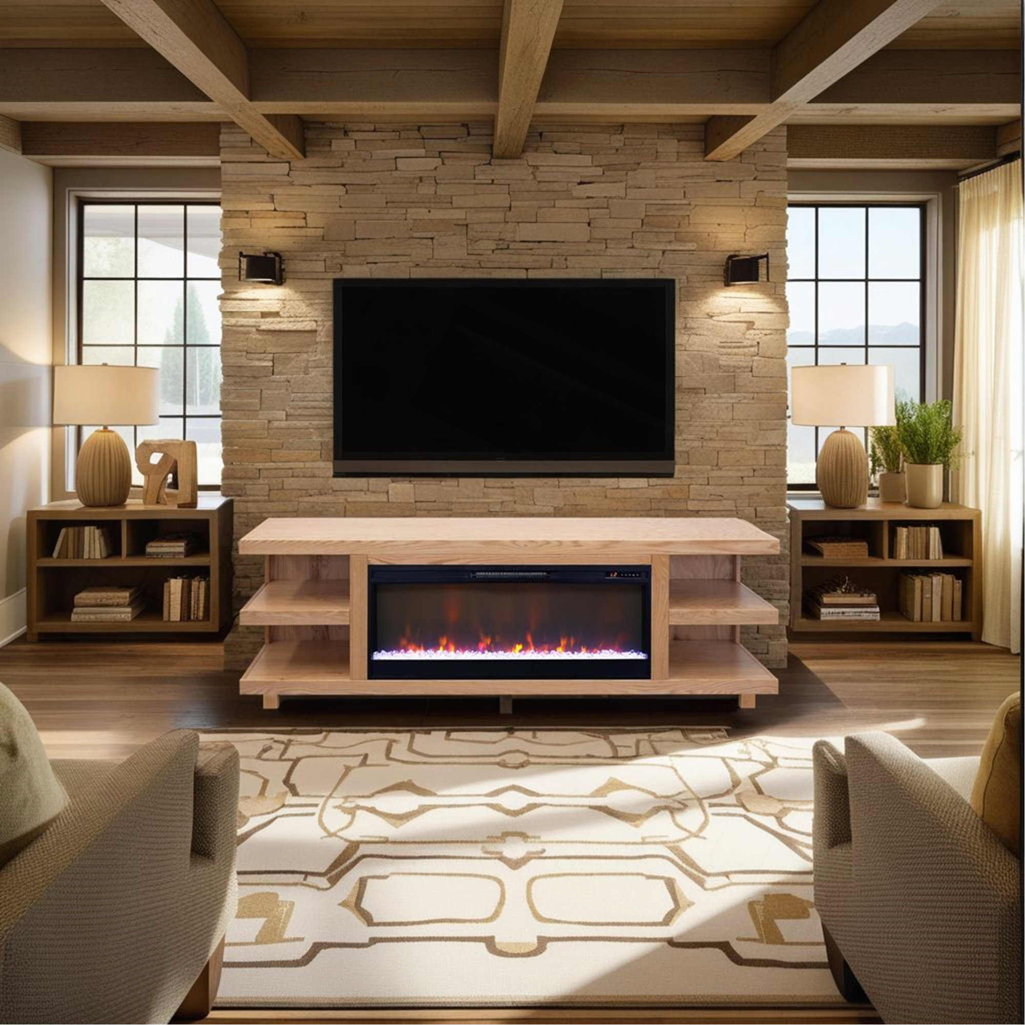 Hokku Designs 64 inch TV Stand for TVs up to 70 inches, No Assembly ...