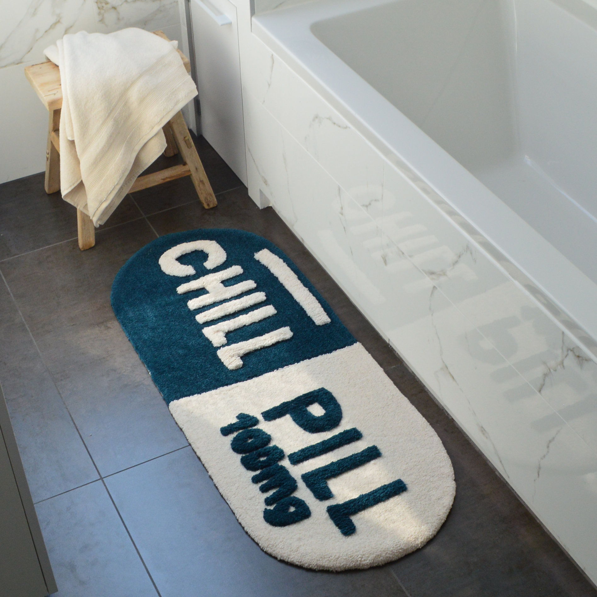 17 Stories Chill Pill Long Runner Bath Mat | Wayfair.co.uk