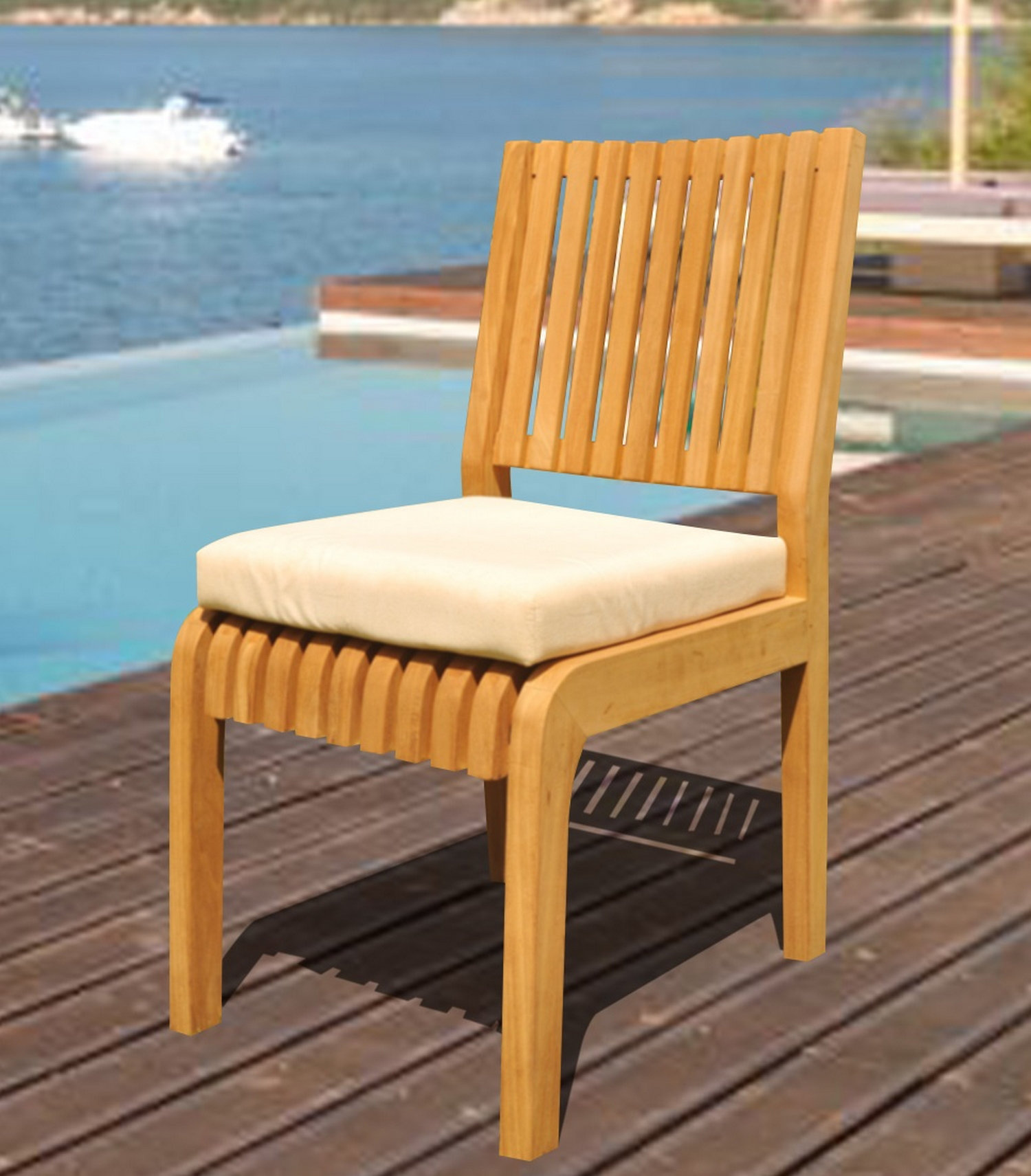 Teak Smith Chaise de patio pliante en teck Maldives - Wayfair Canada