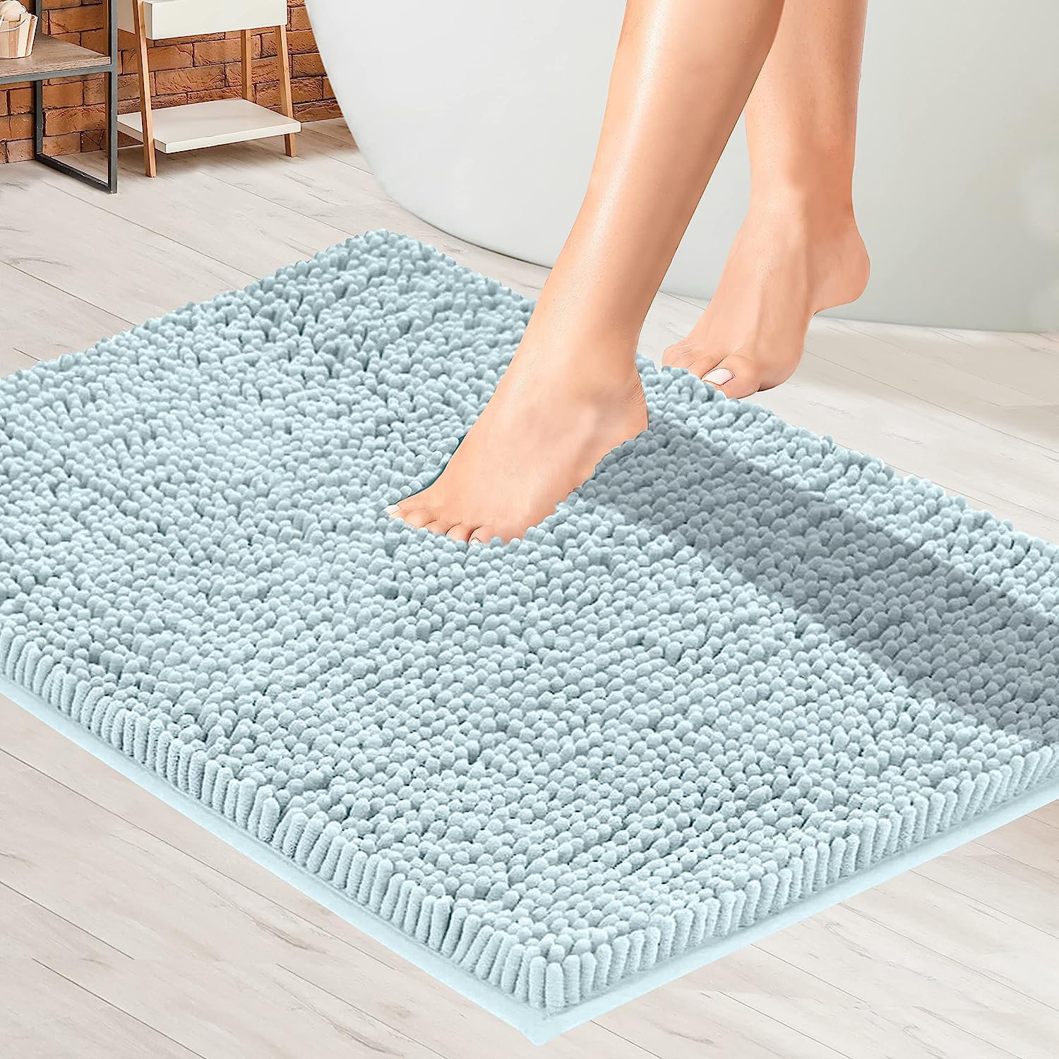 Latitude Run® Bathroom Rug 32X20, Soft Plush Chenille Bath Mat, PVC Non ...
