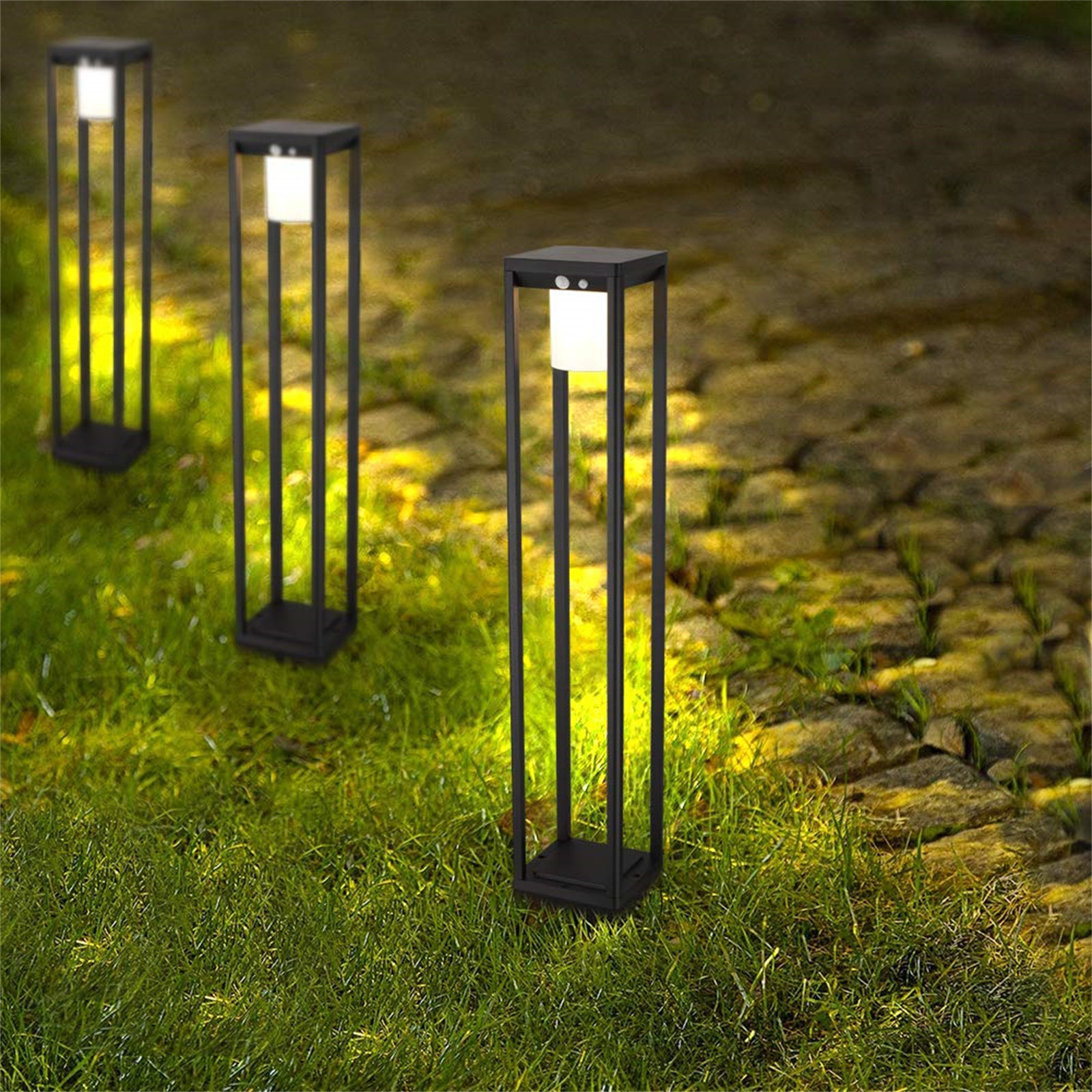 YNV Black Solar Powered Integrated LED Pathway Light | Wayfair