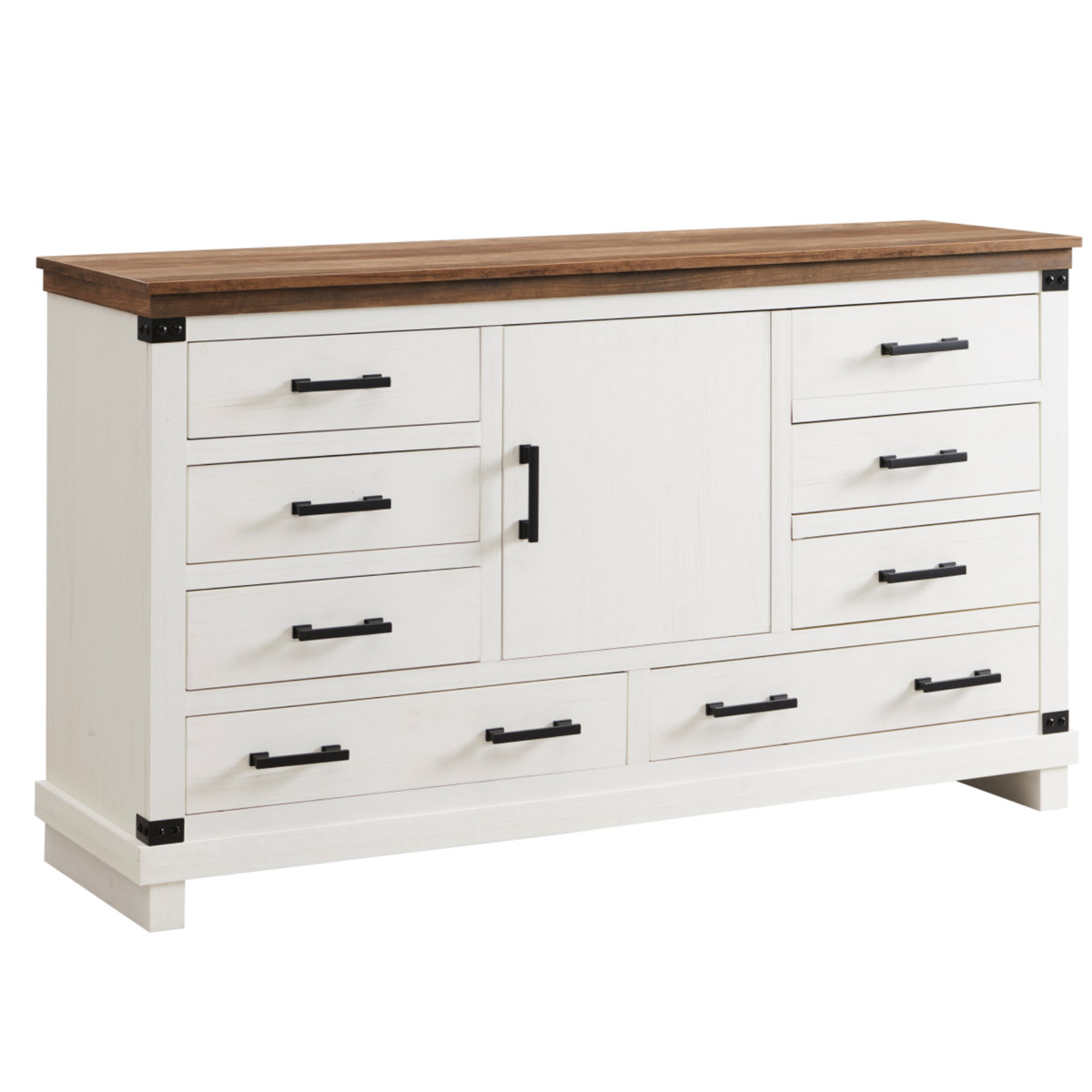 Gracie Oaks Remmelt 54"W Farmhouse 8 Drawer Dresser, Wood Chest of ...