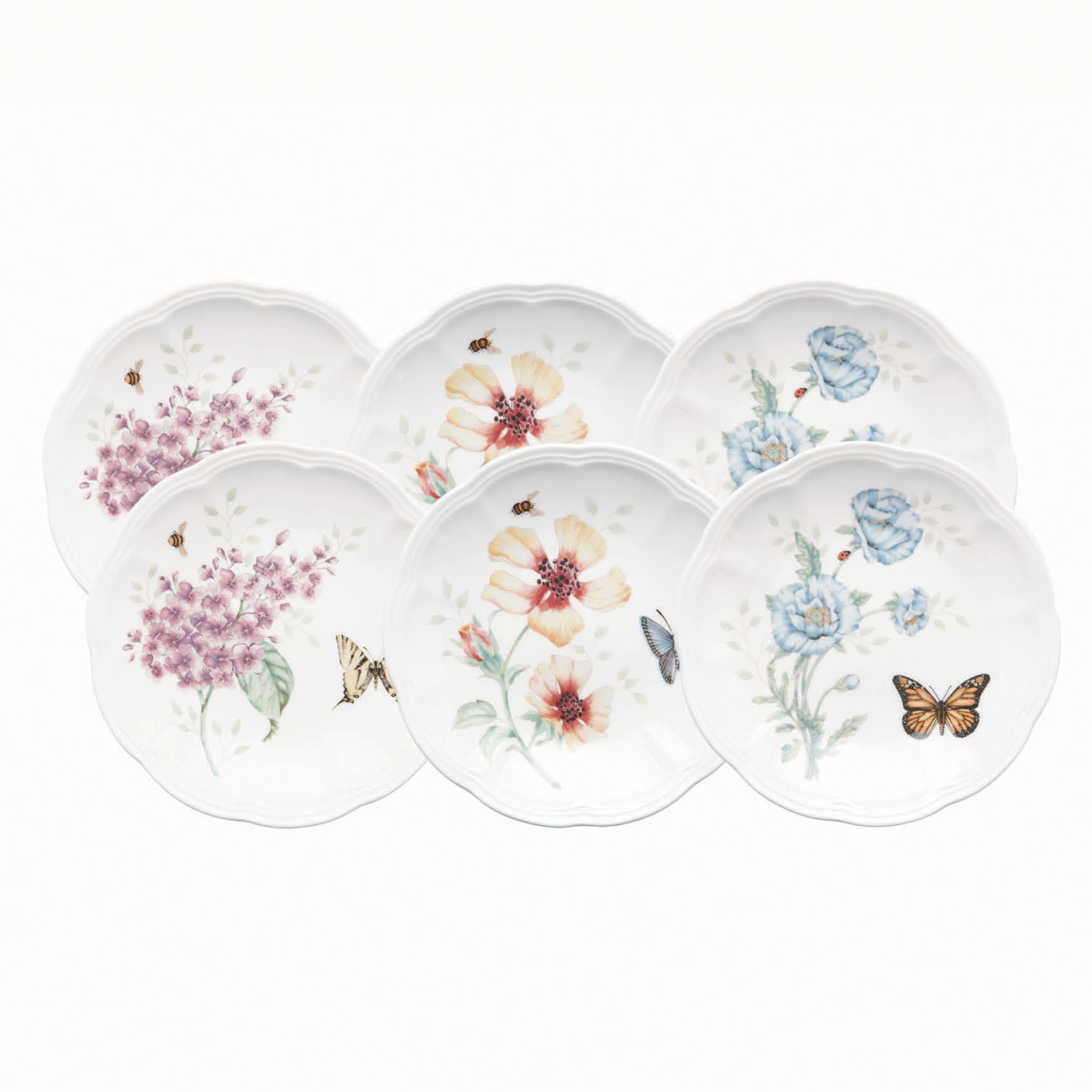 Lenox Set of 6 Lenox Butterfly Meadow Tidbit Plates & Reviews | Wayfair