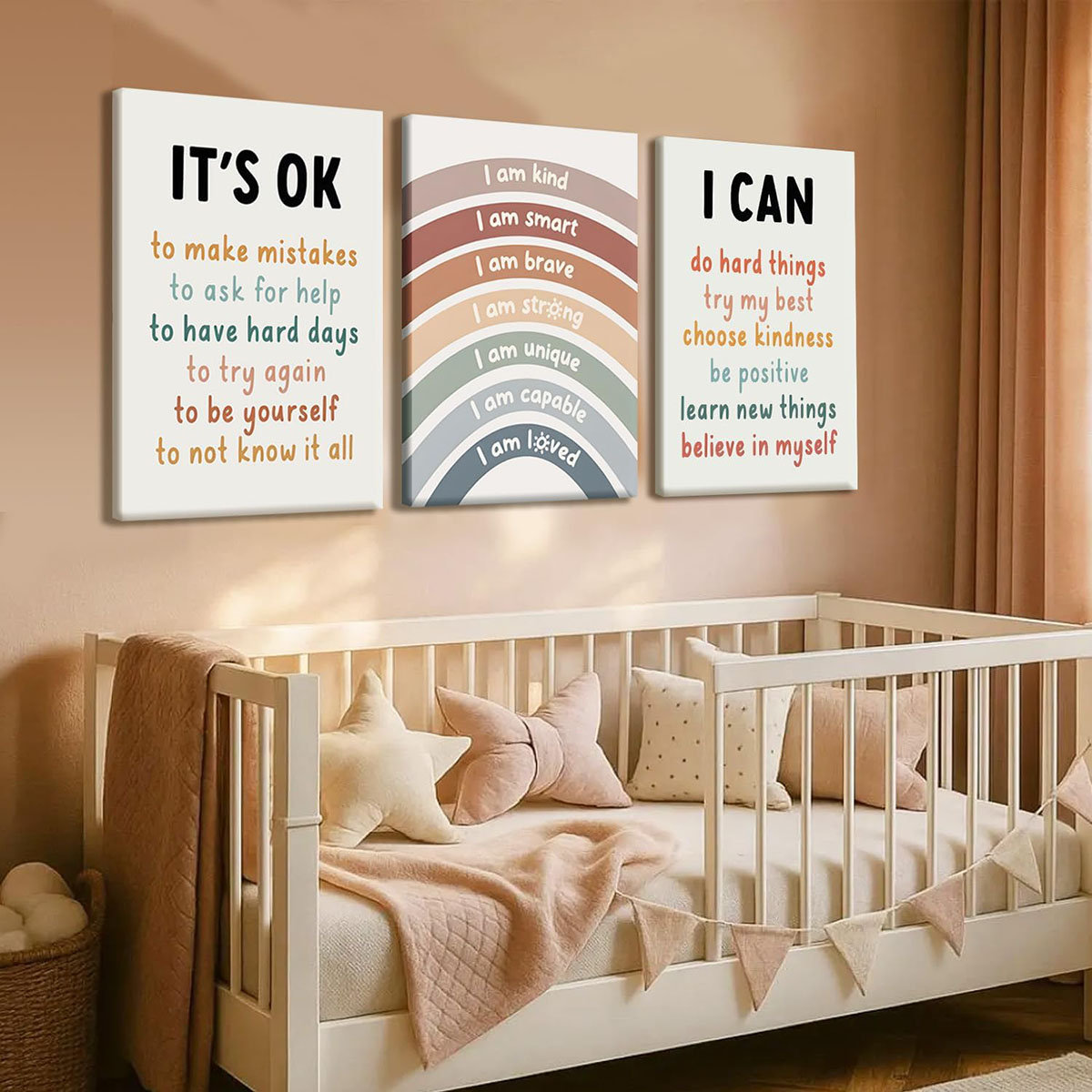 Dakota Fields 3-Pcs Children's Motivational Quotes Canvas Framed Wall ...