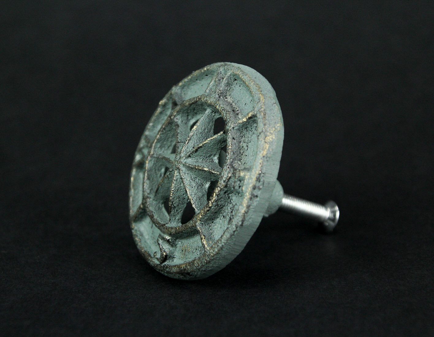 Zeckos Set Of 12 Light Blue Cast Iron Compass Rose Drawer Pulls Cabinet ...