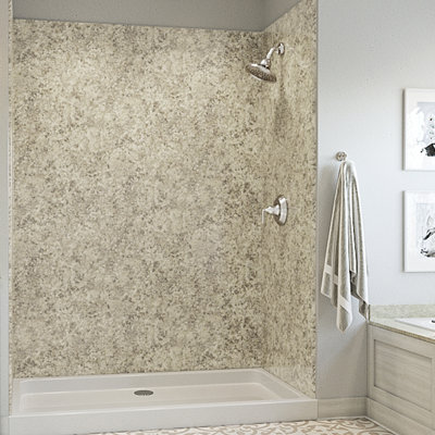 Mermaid Bath and Shower Walls 60" W x 32" D x 96" H Rectangle Tub and ...