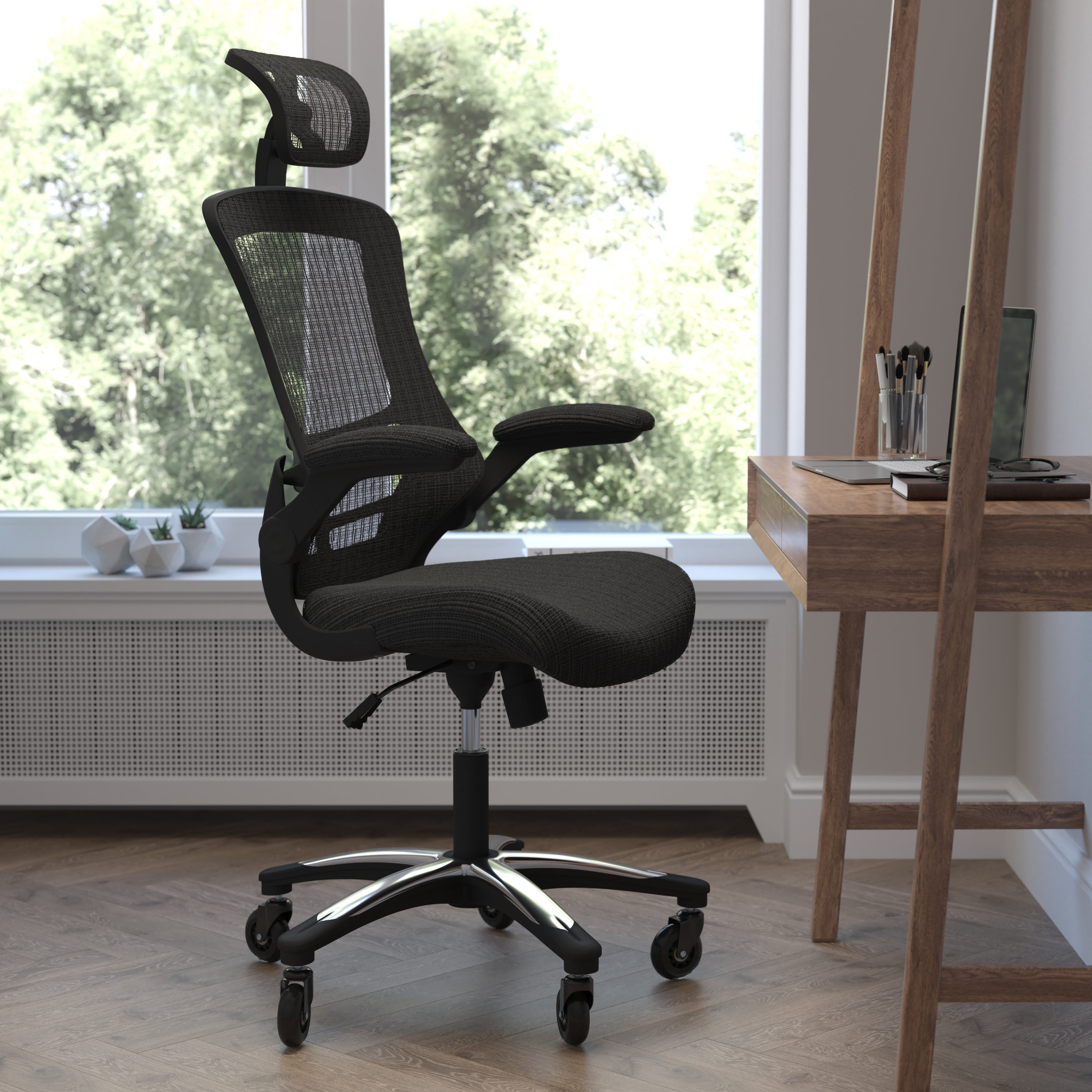 Flash Furniture Regent Park Ergonomic Swivel Task Chair with Roller ...