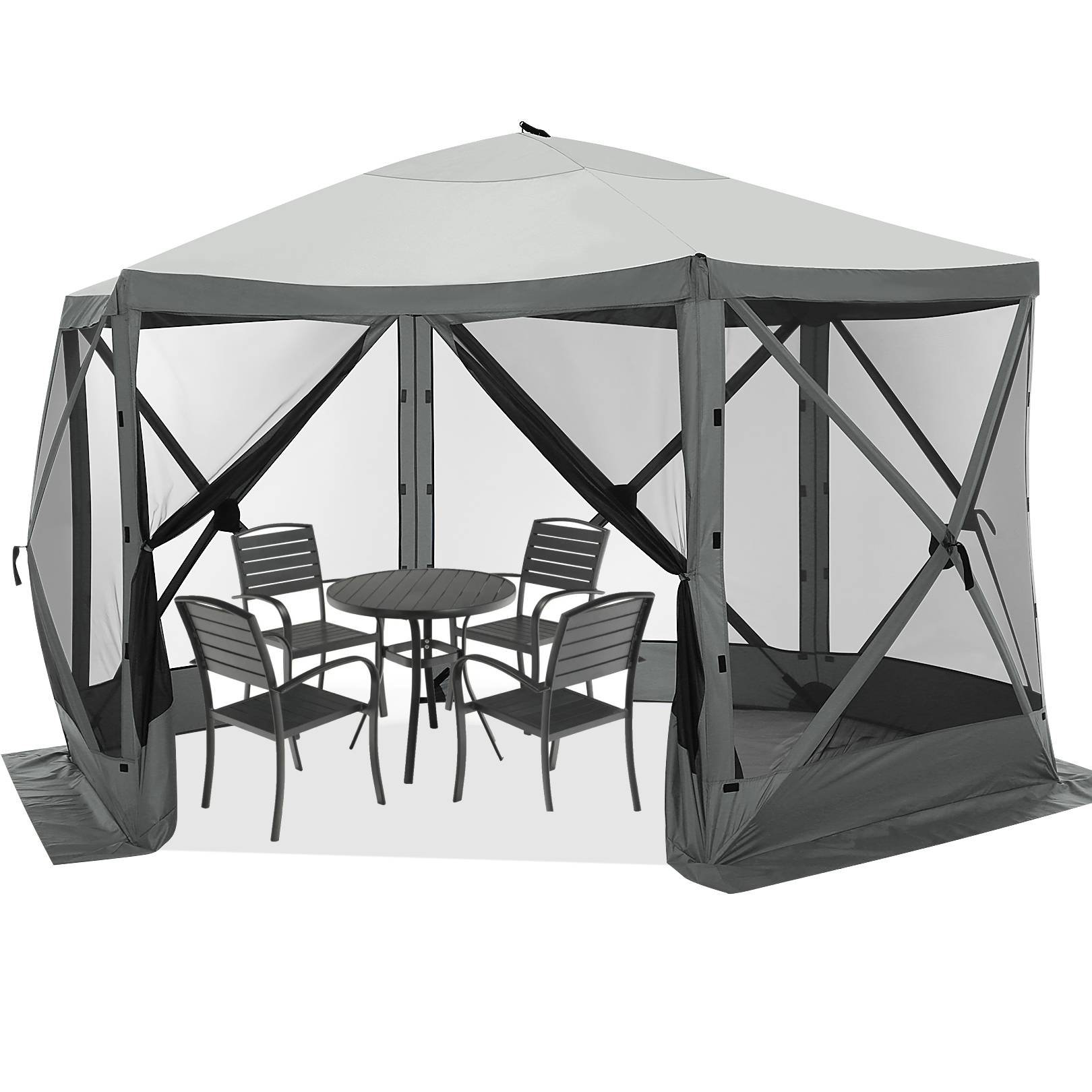 DreamDwell Home 12Ft x12Ft Pop Up Steel Patio Gazebo with Mosquito ...