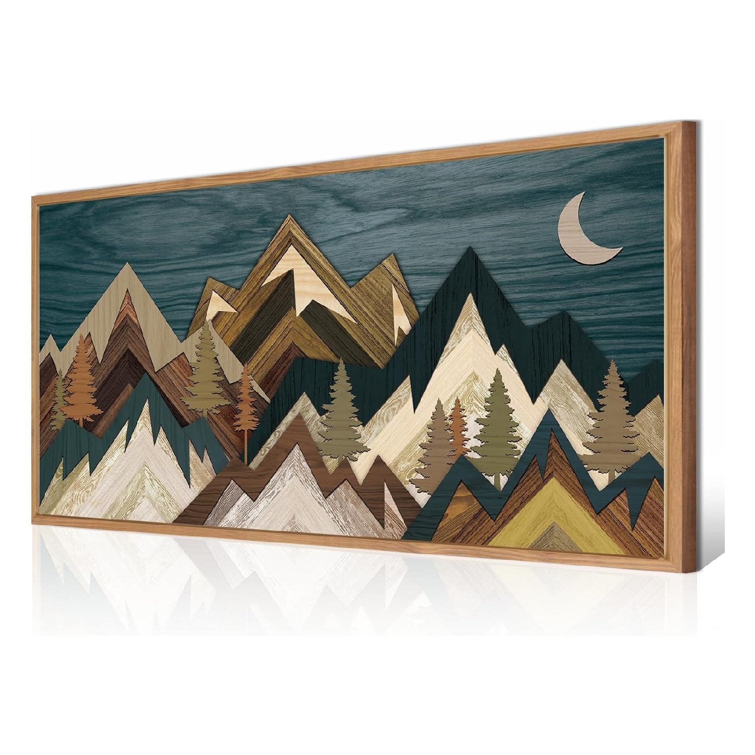 Foundry Select Mountain Wall Art Framed Canvas Wall Art Nature Forest ...