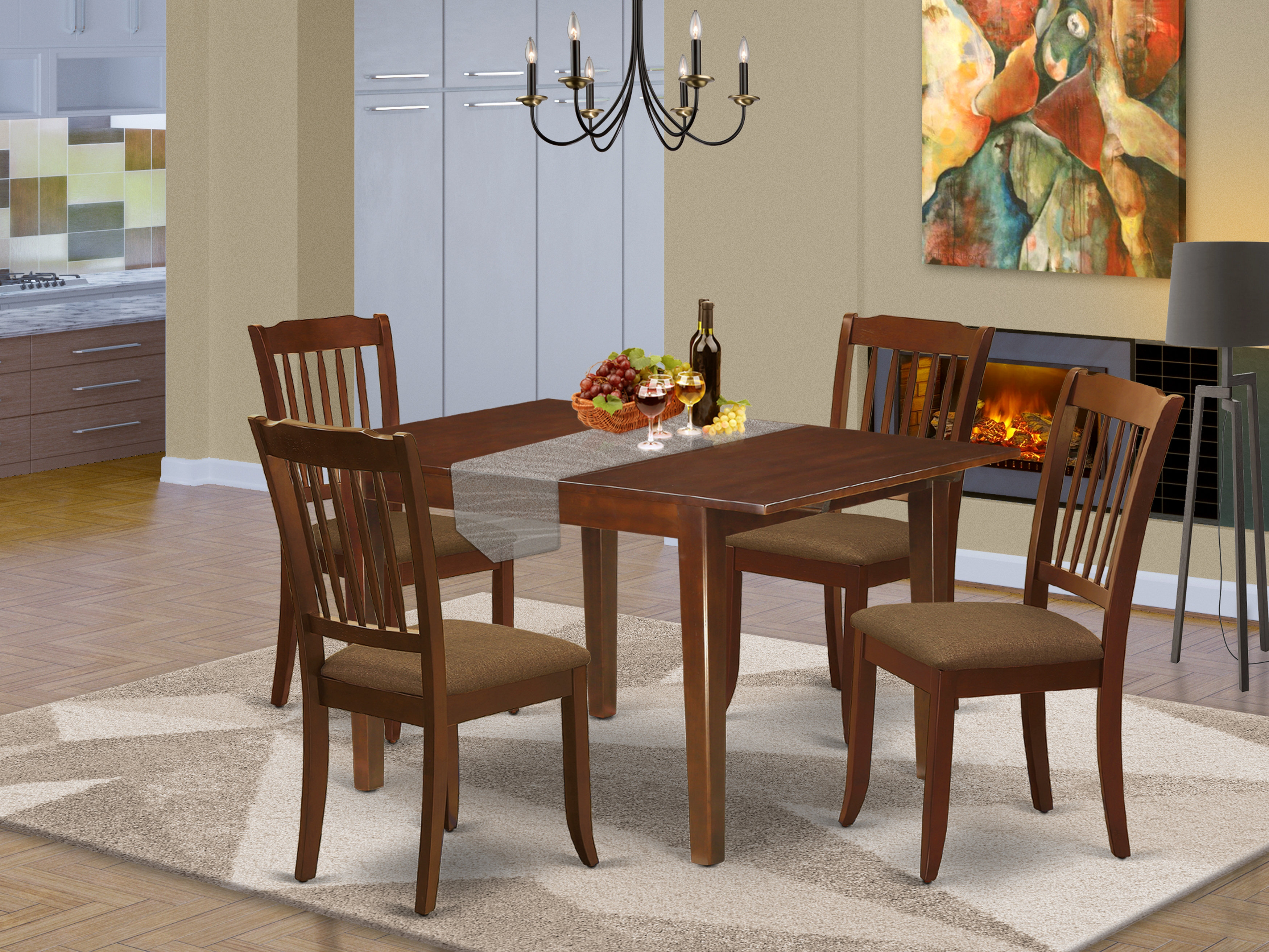 Winston Porter Keansburg 5 Piece Extendable Solid Wood Dining Set | Wayfair