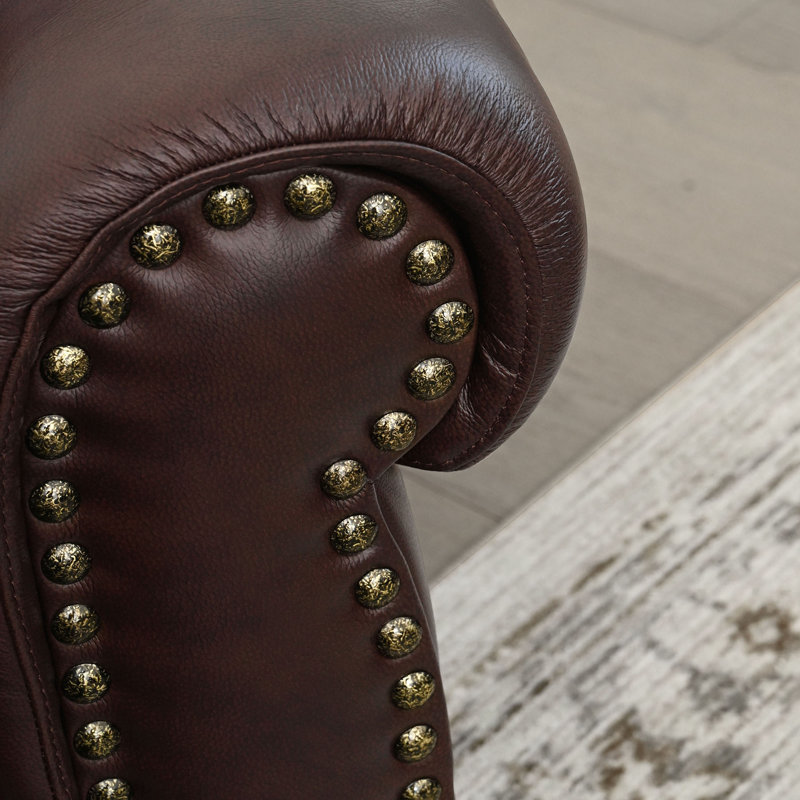 Canora Grey Xack 4pc Leather Sofa Collection, Brown | Wayfair