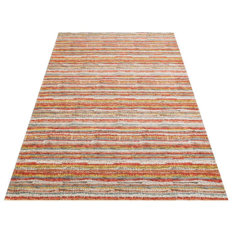 Bay Isle Home Edgware Striped Machine Woven Orange Indoor / Outdoor ...
