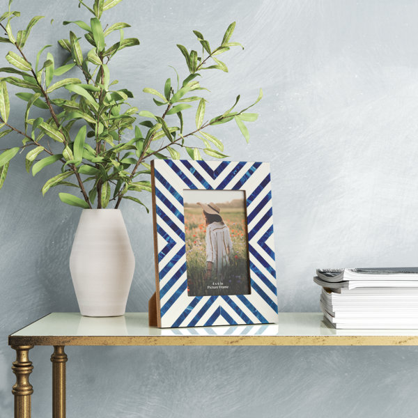 Birch Lane™ Decorative Photo Frame Contemporary Polyresin Blue and ...