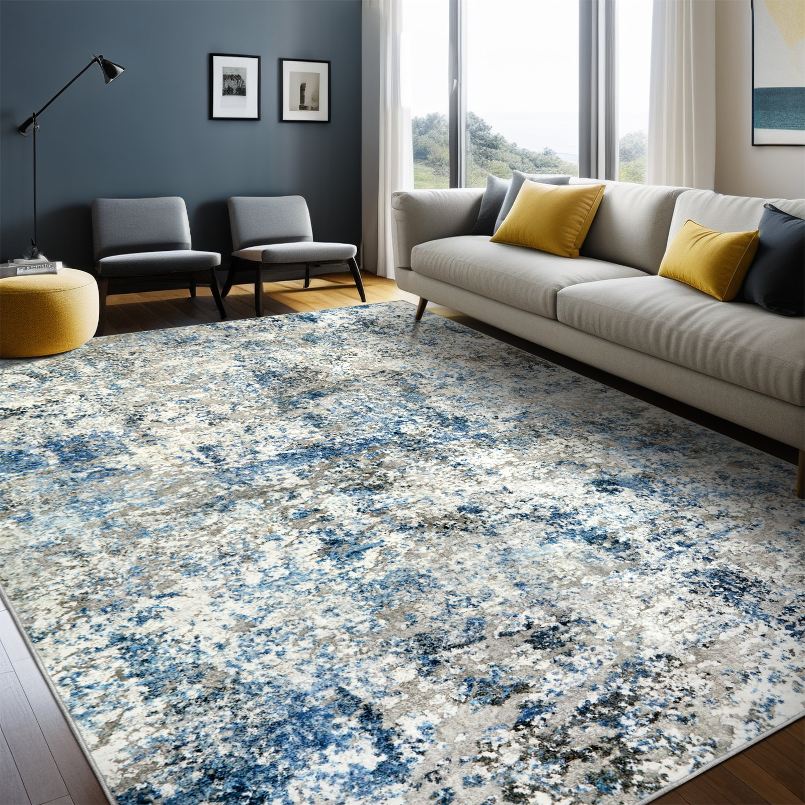 Wrought Studio™ Area Rug for Living Room Modern Abstract Large Soft ...