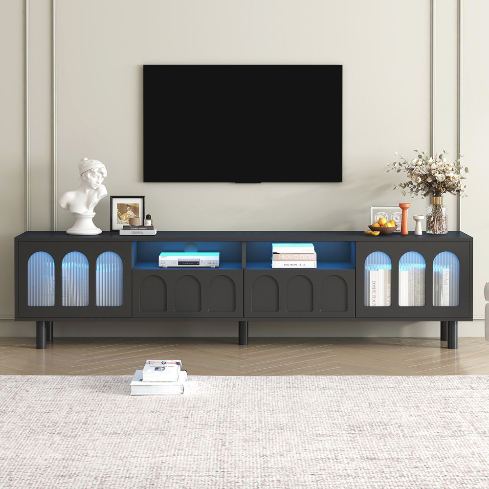 Ivy Bronx Modern TV Stand with LED Light Strip for TVs | Wayfair