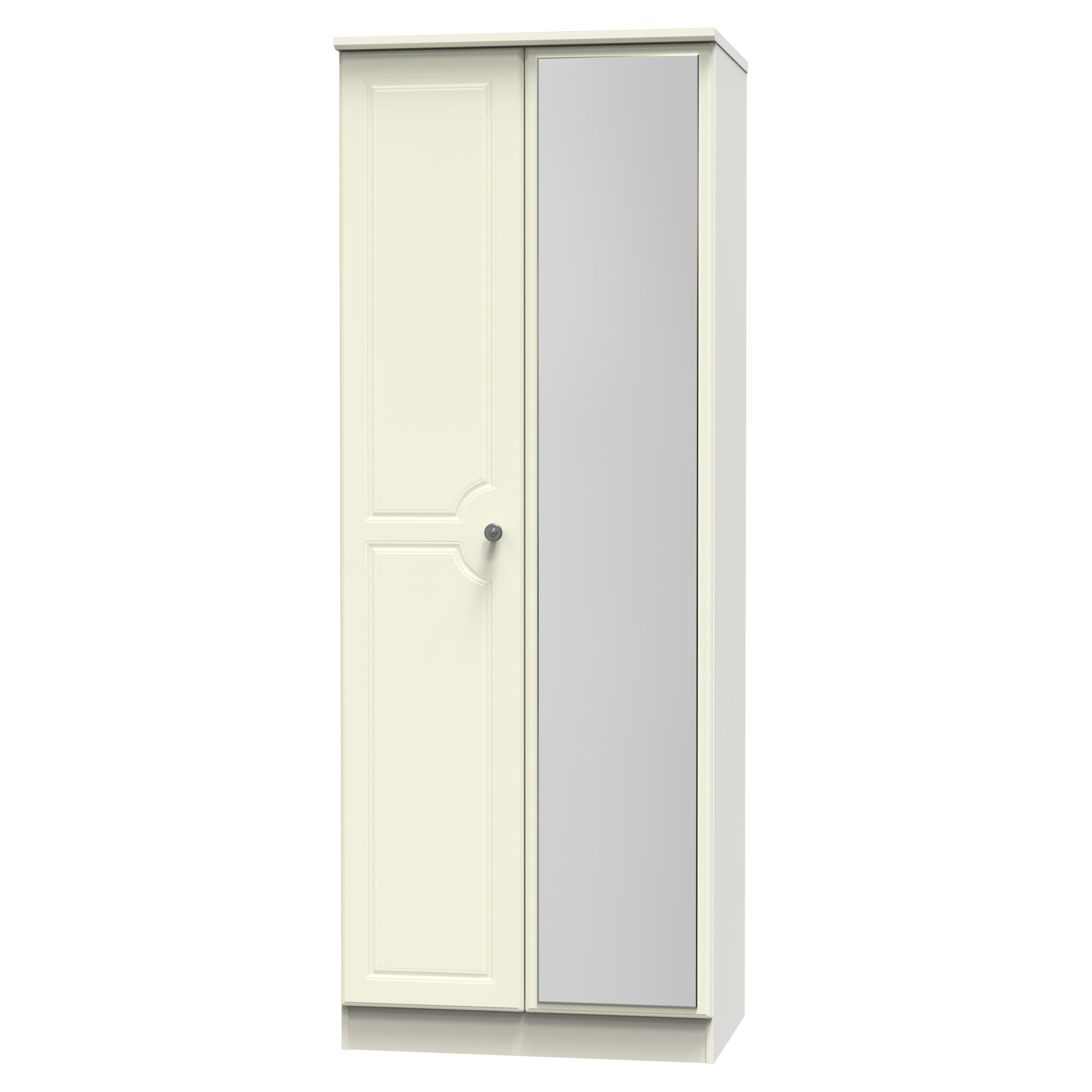 ClassicLiving Adala Tall 2 Door Mirrored Robe in White Gloss & White ...