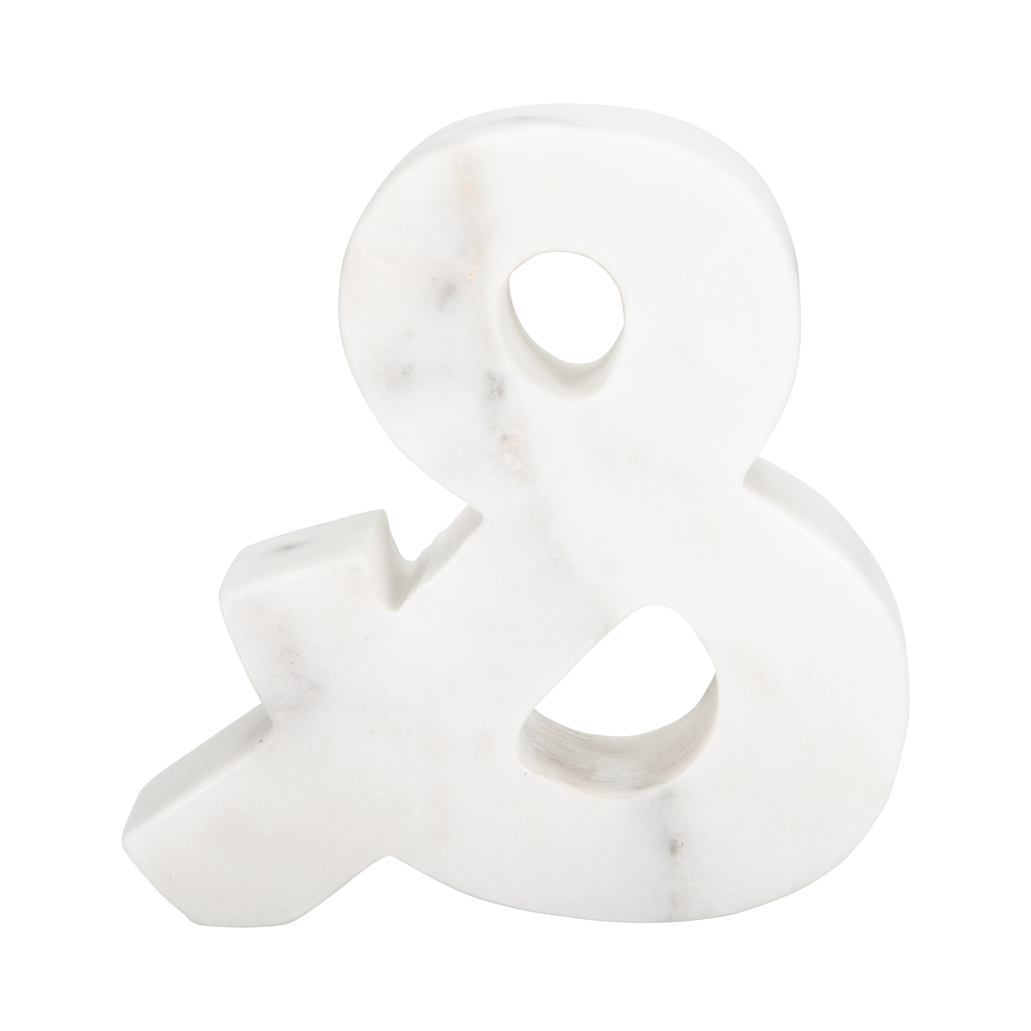Wrought Studio™ Elegant 6-inch White Marble Ampersand Decorative Object ...